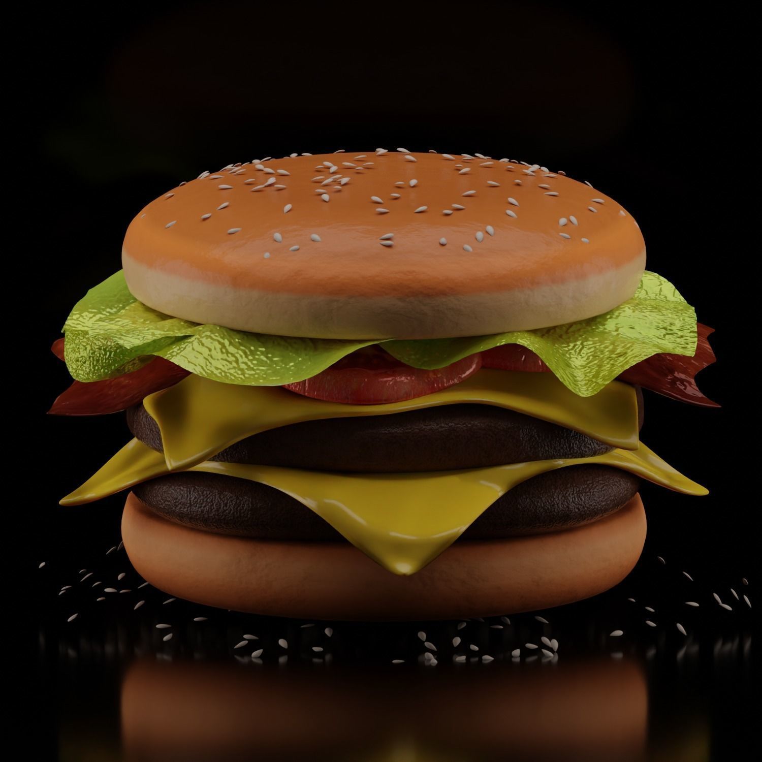Double Cheese burger 3D model 3D model | CGTrader