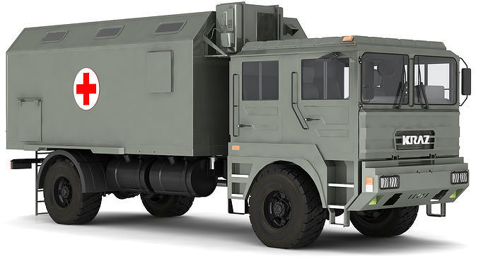 Ambulance military vehicle 3D model animated | CGTrader