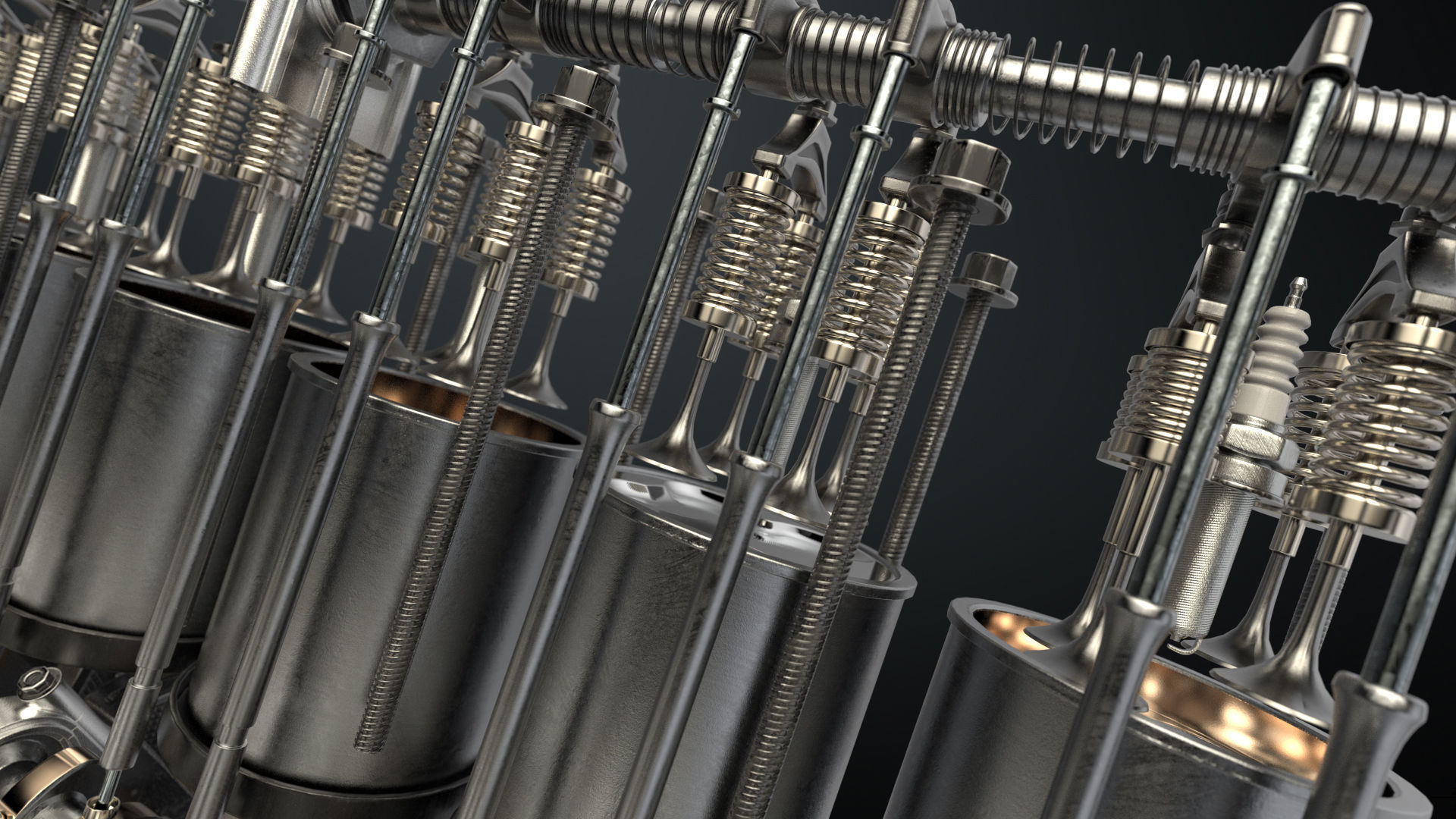 V12 Engine Working Animated 3D model animated rigged | CGTrader