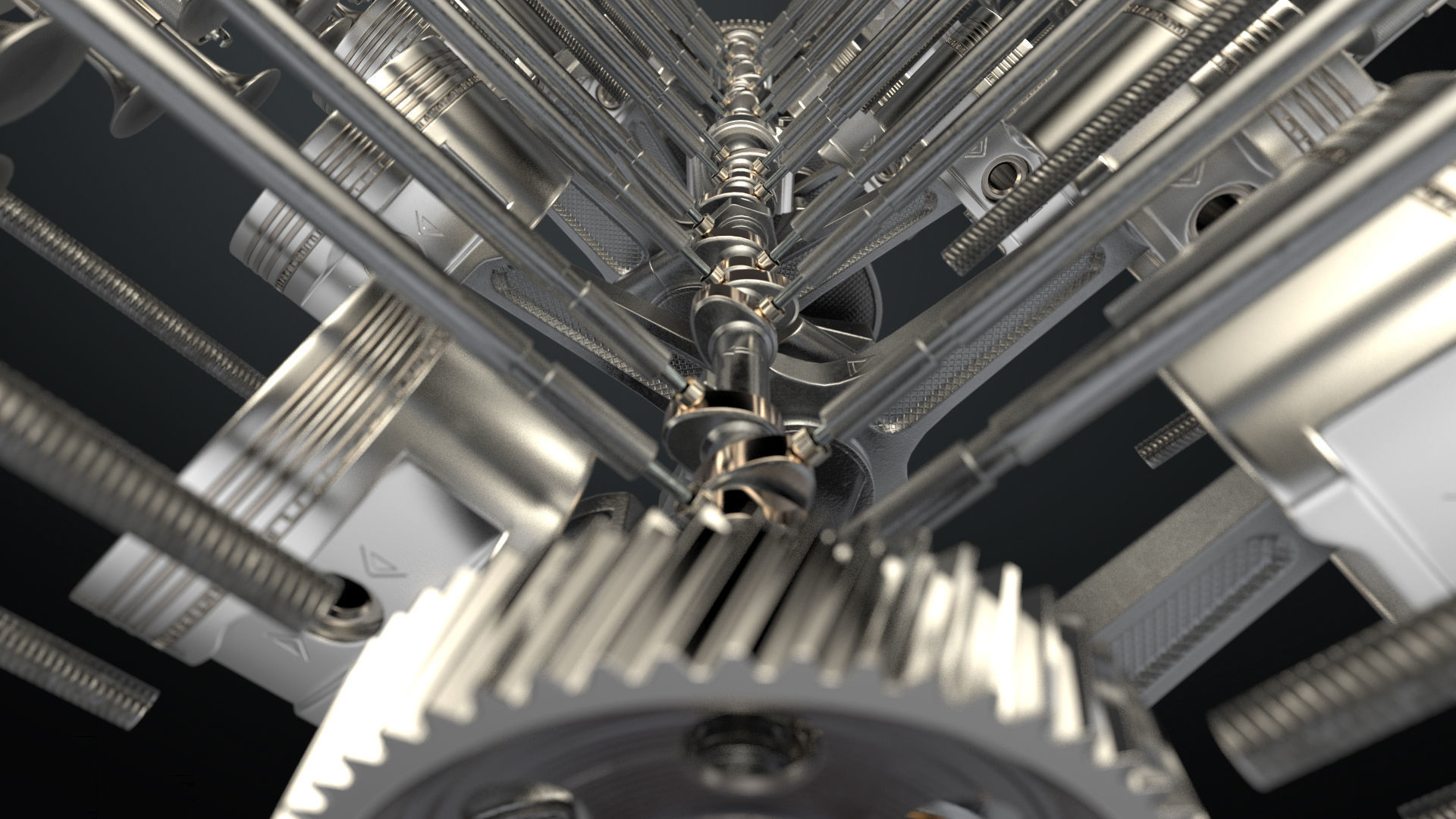 V12 Engine Working Animated 3D model animated rigged | CGTrader