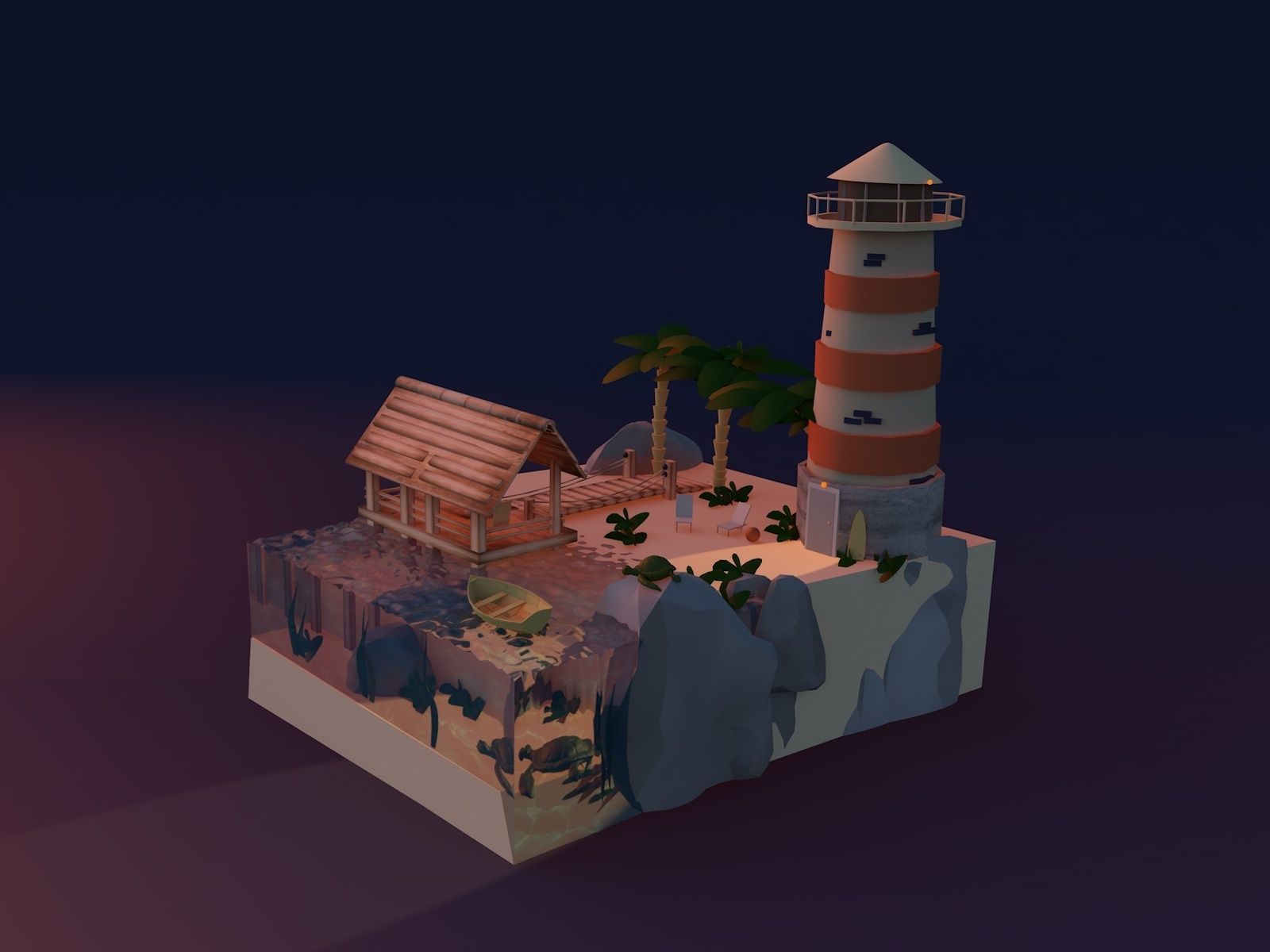 3D model Lighthouse Beacon VR / AR / low-poly | CGTrader