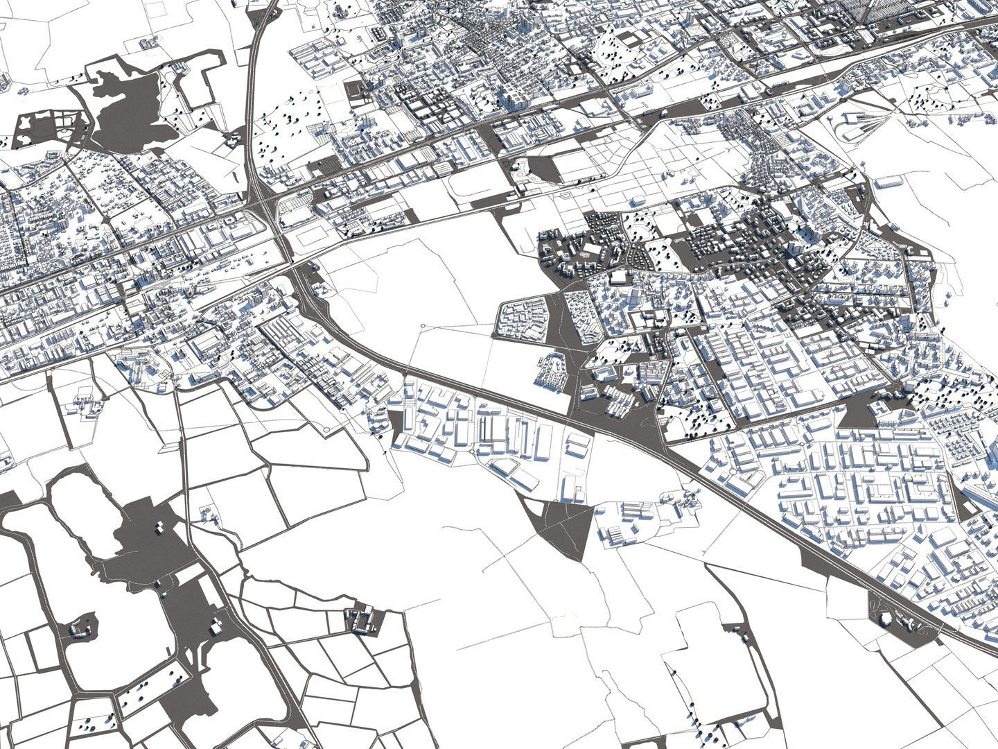 Milan Italy 50x50km 3D City Map 3D model | CGTrader