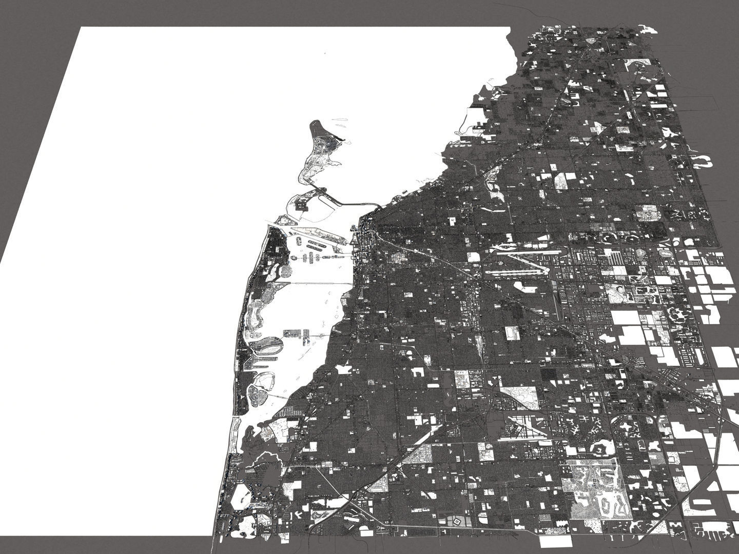 Miami 50x50km 3D Model City 3D Map 3D model | CGTrader