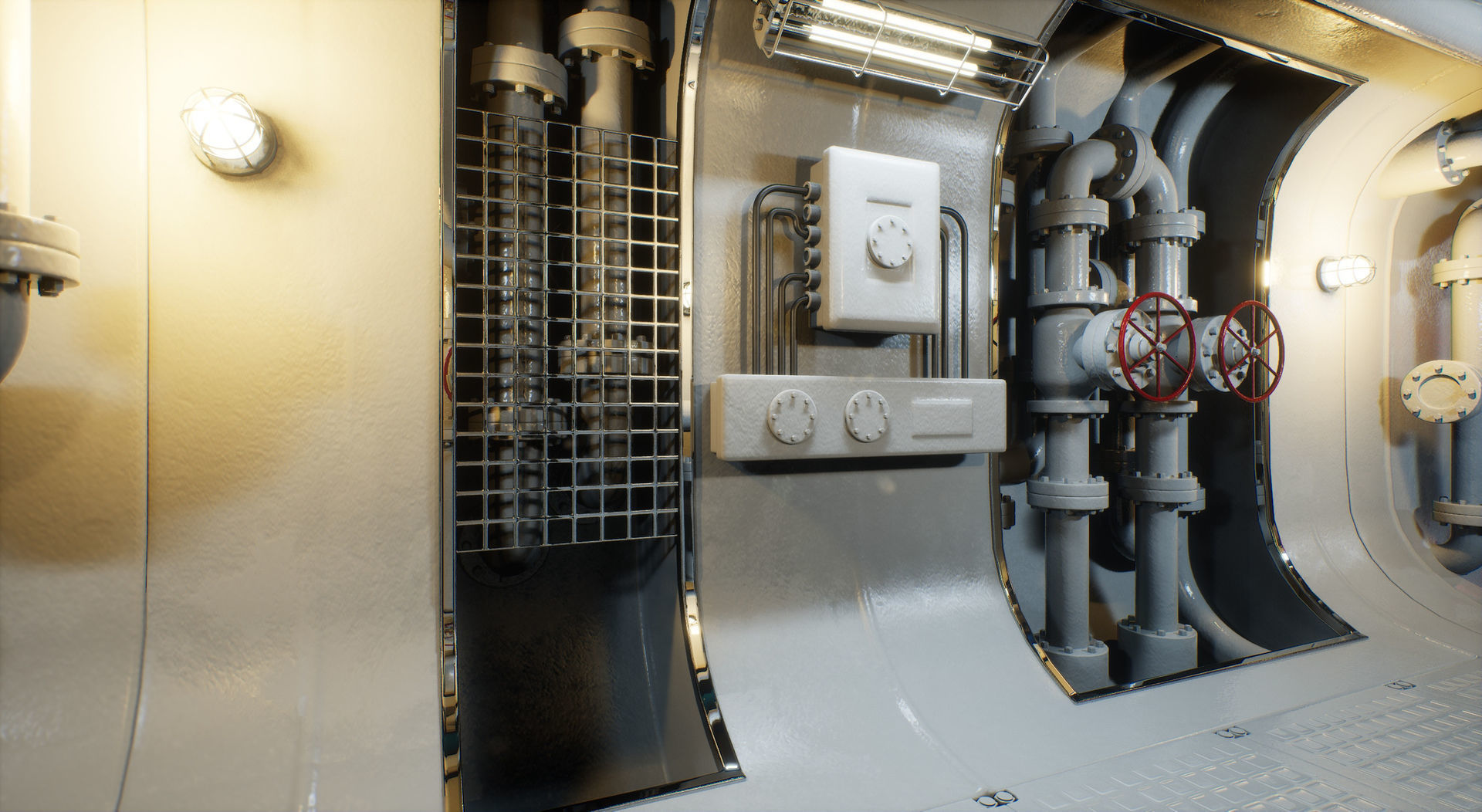 Submarine Industrial Corridor 002 UE4 3D model | CGTrader