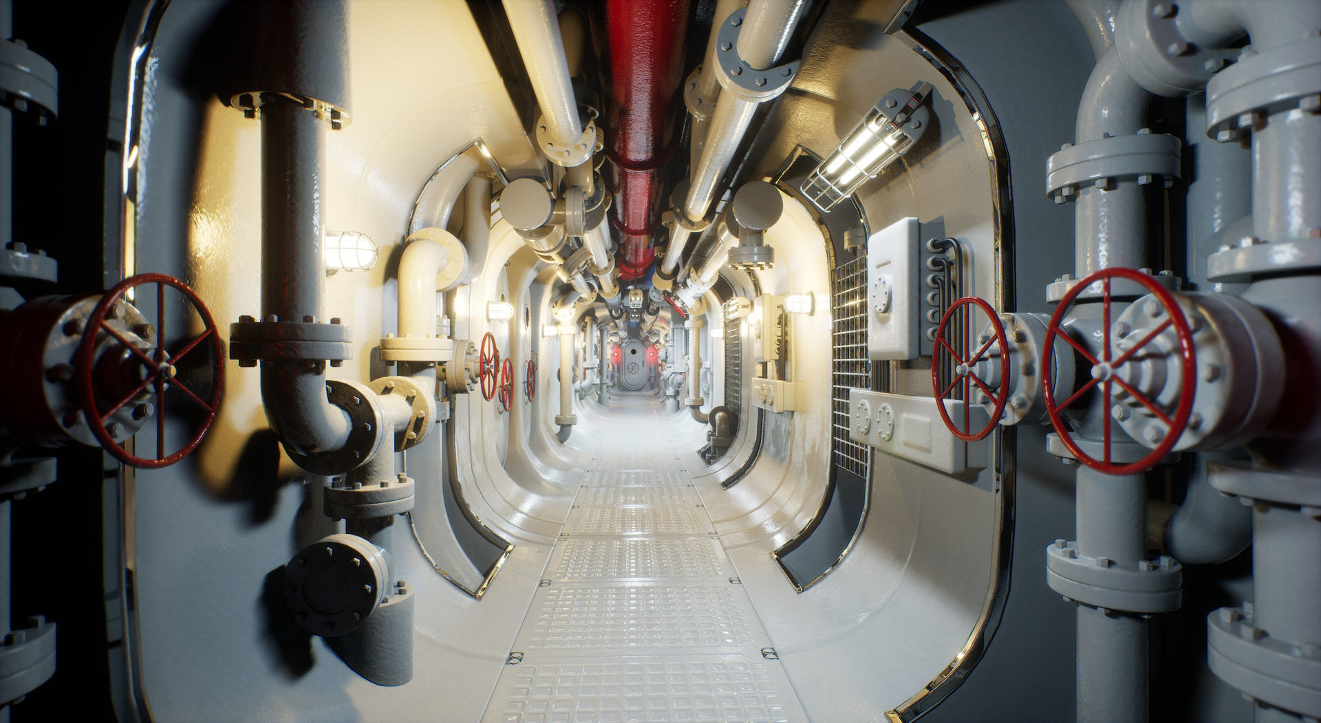 Submarine Industrial Corridor 002 UE4 3D model | CGTrader