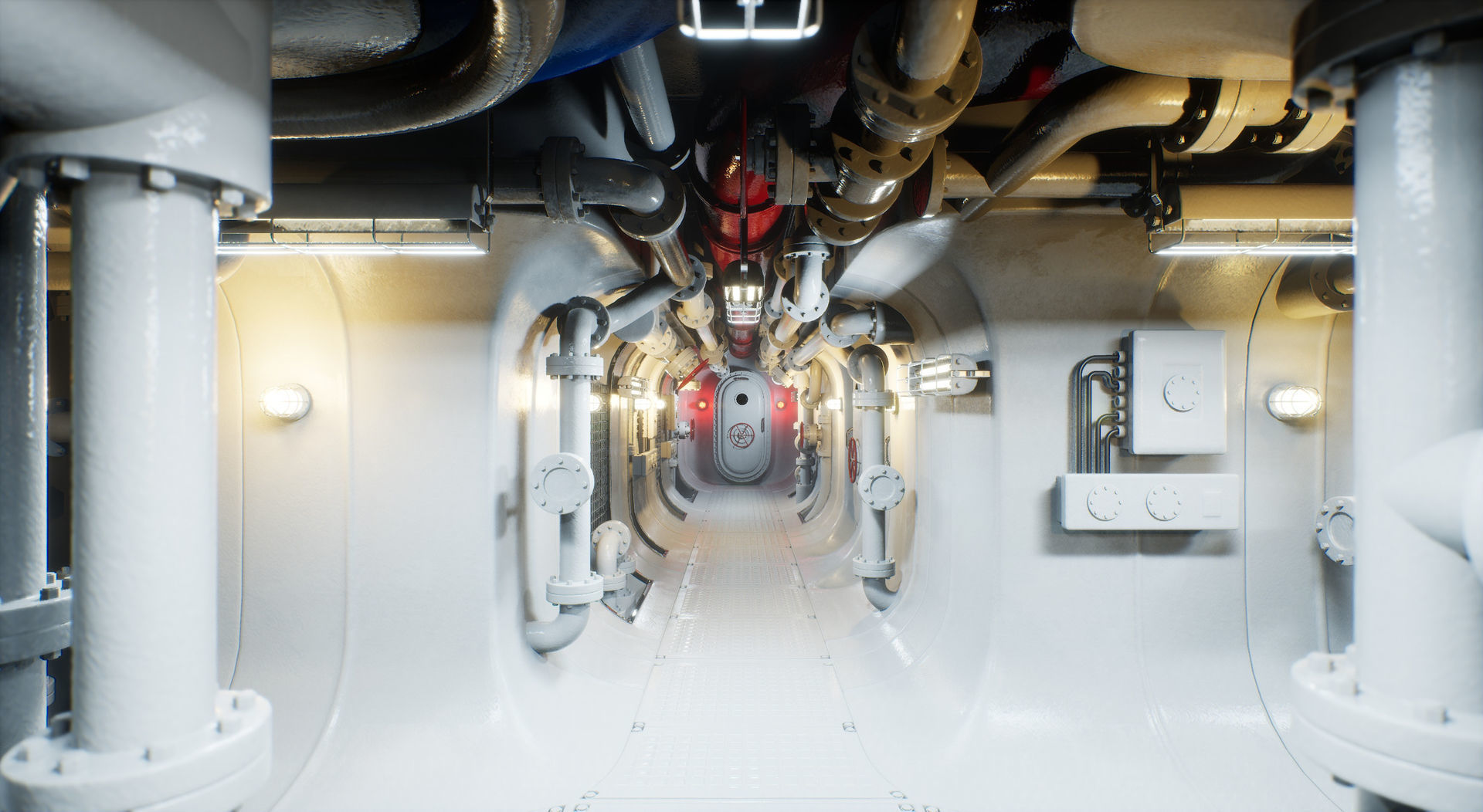 Submarine Industrial Corridor 002 UE4 3D model | CGTrader