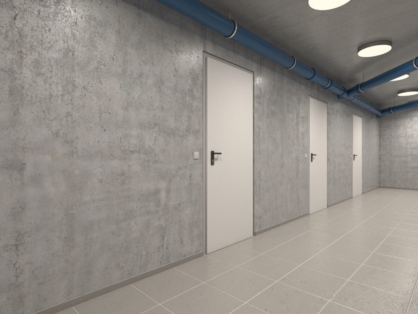 Basement Hallway Corridor 02 3D model | CGTrader