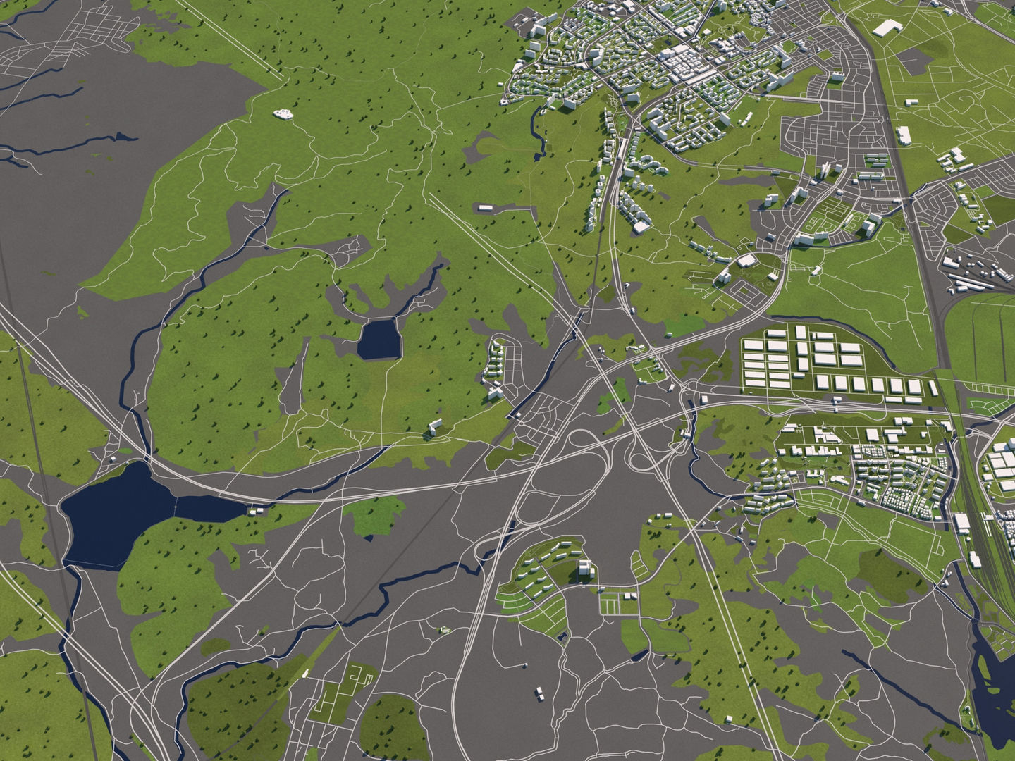 Suwon South Korea 50x50km 3D City Map 3D model | CGTrader