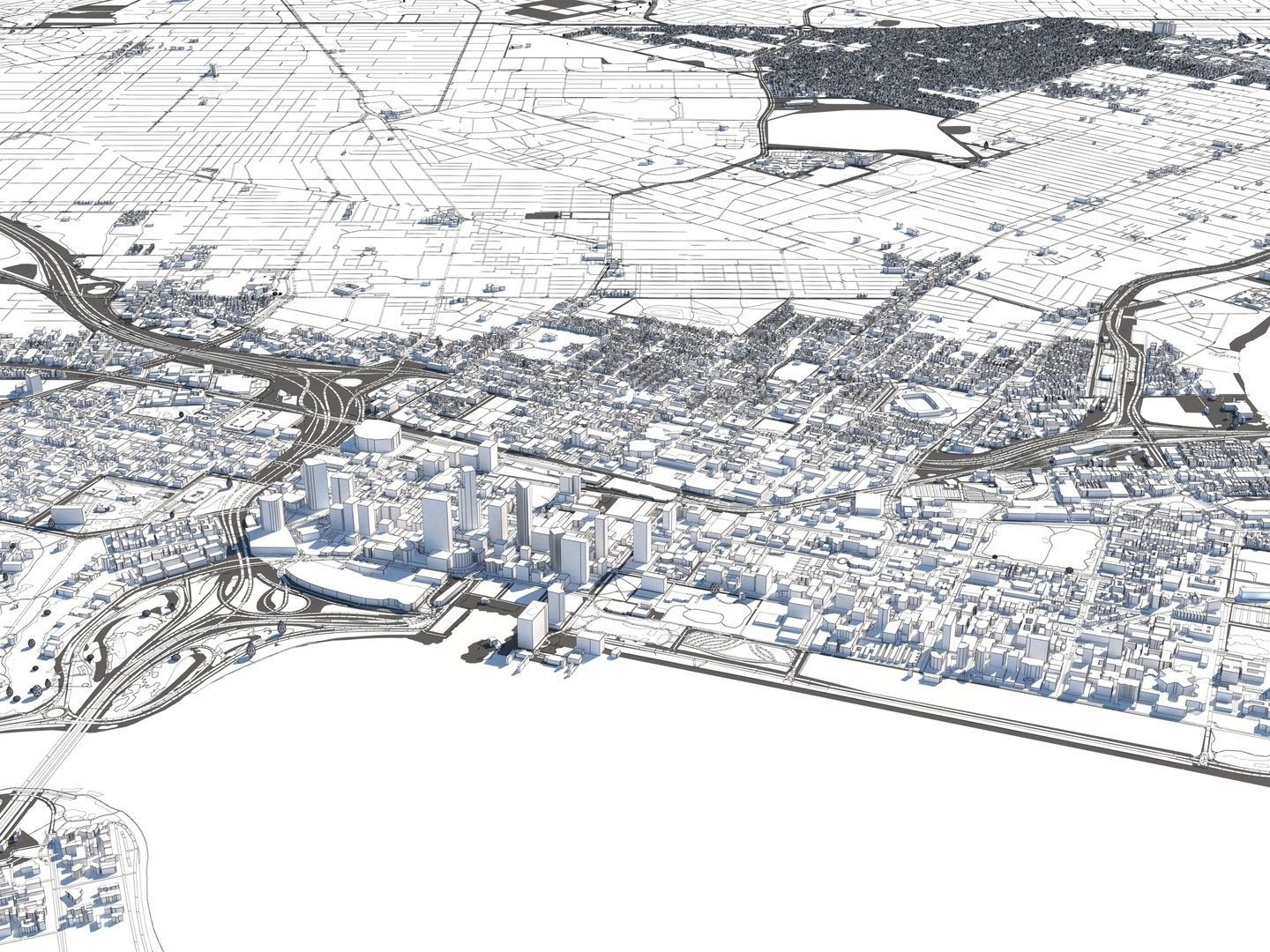 Perth Australia 50x50km 3D City Map 3D model | CGTrader
