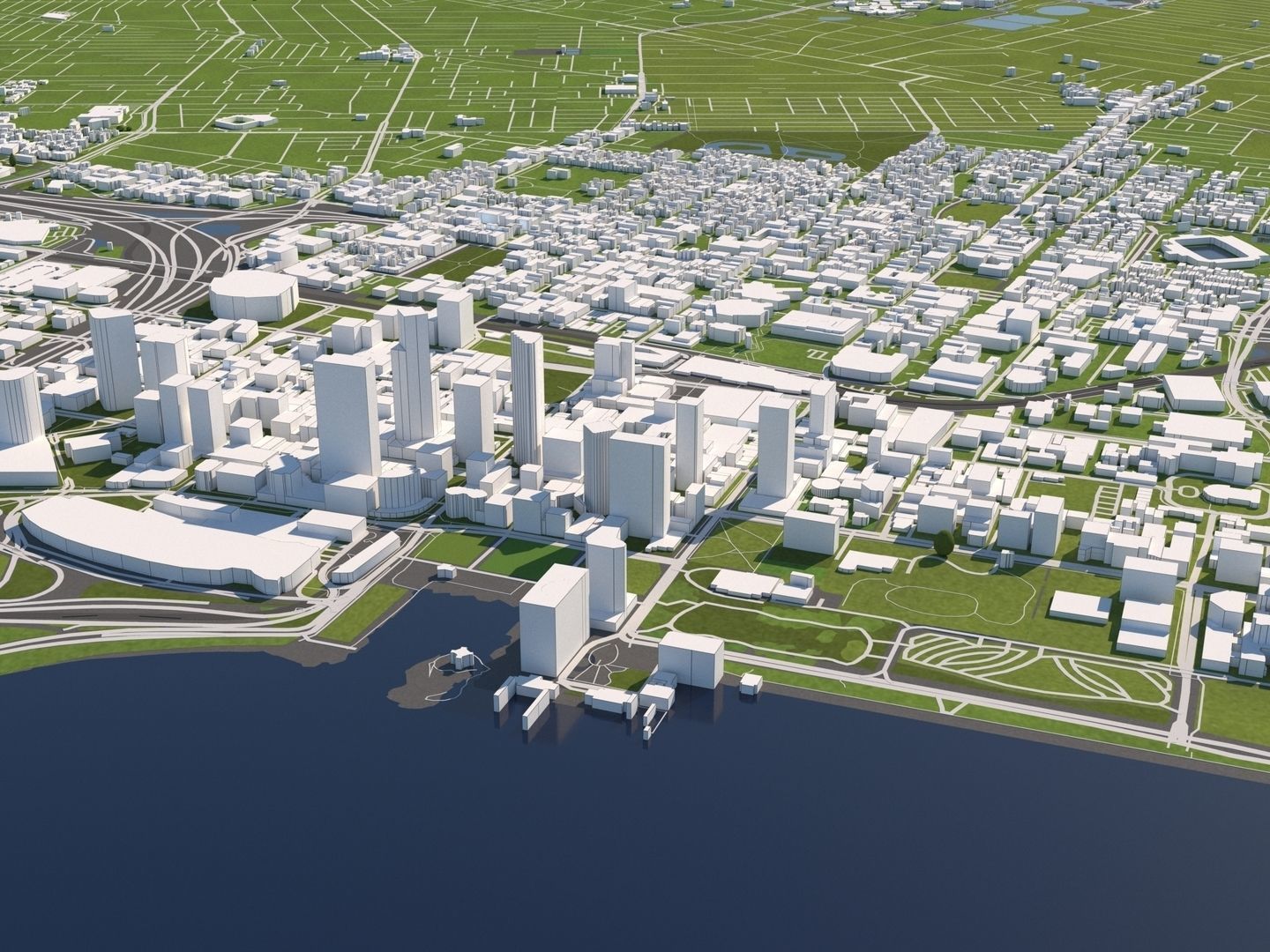 Perth Australia 50x50km 3D City Map 3D model | CGTrader