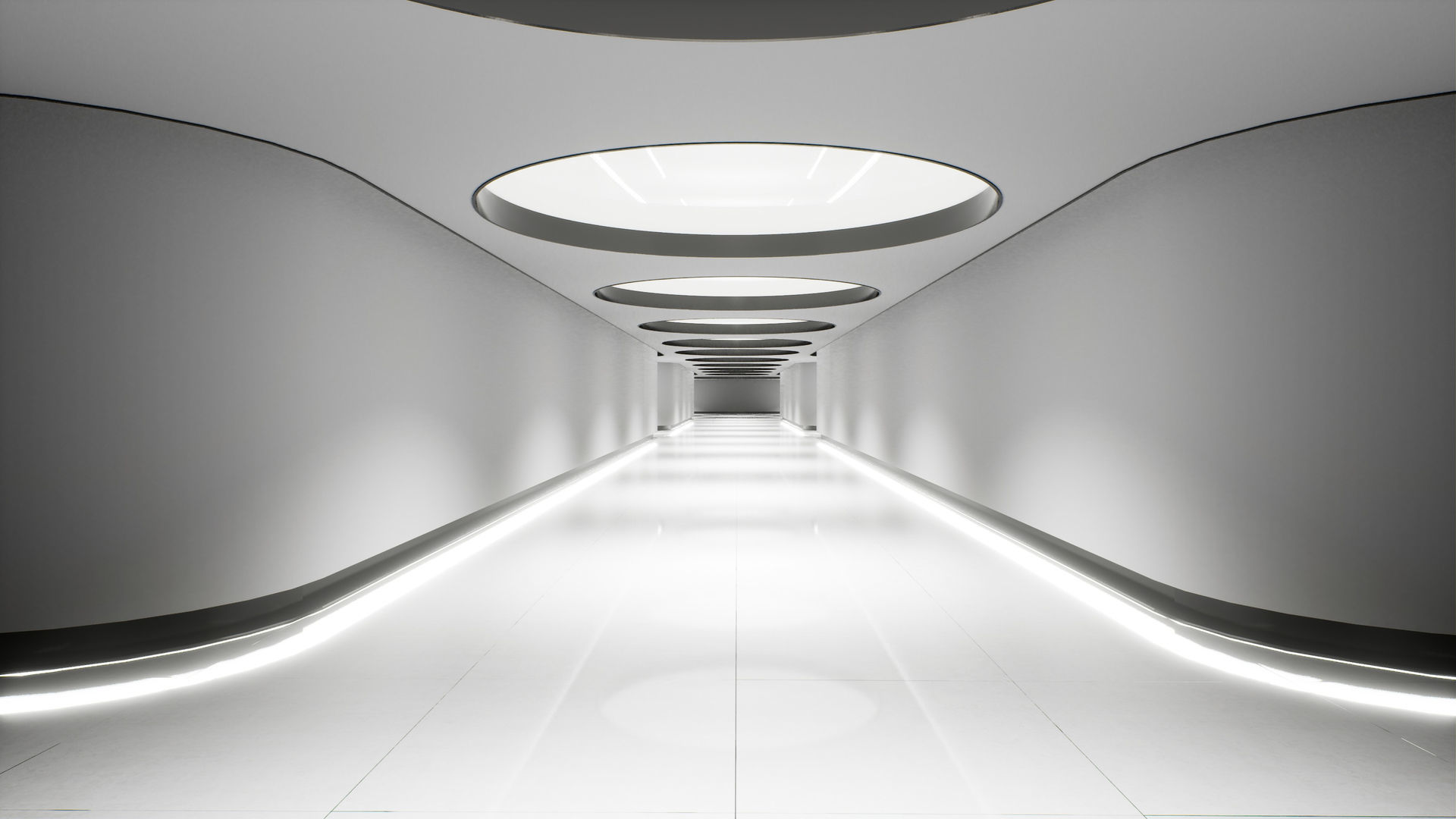 Futuristic Hallway 001 UE4 3D model | CGTrader