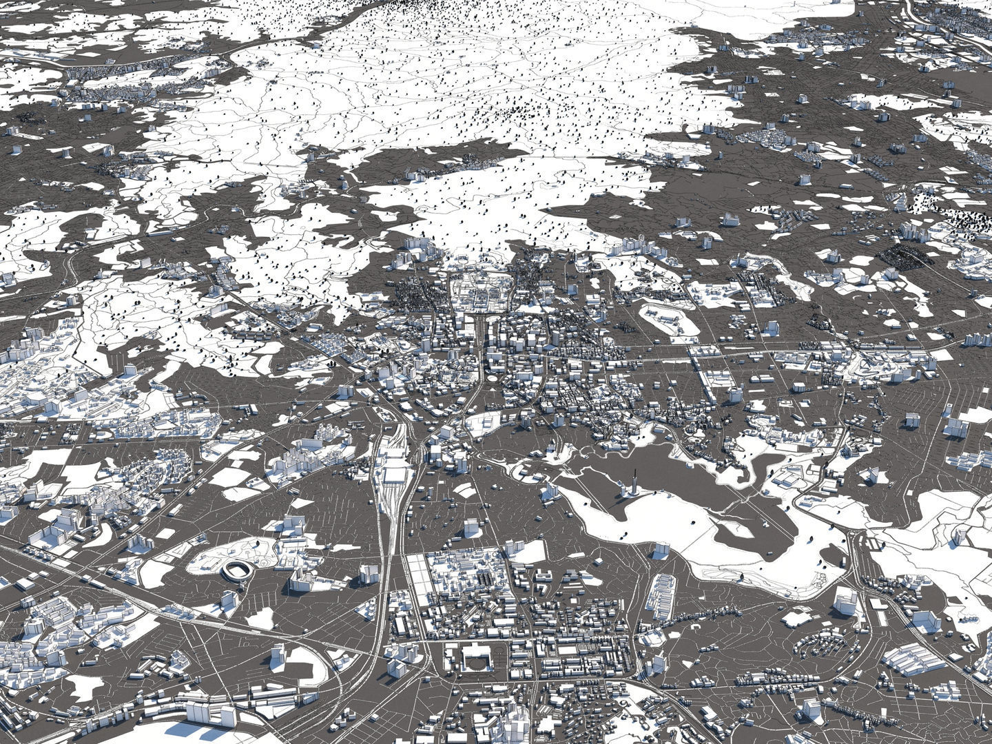 Seoul South Korea 50x50km 3D City Map 3D model | CGTrader