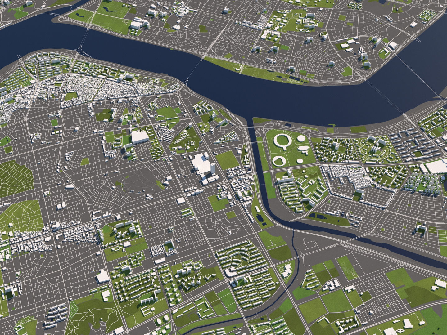 Seoul South Korea 50x50km 3D City Map 3D model | CGTrader