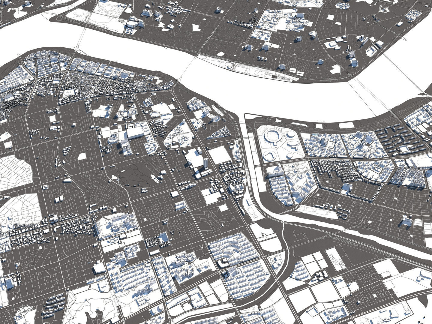 Seoul South Korea 50x50km 3D City Map 3D model | CGTrader