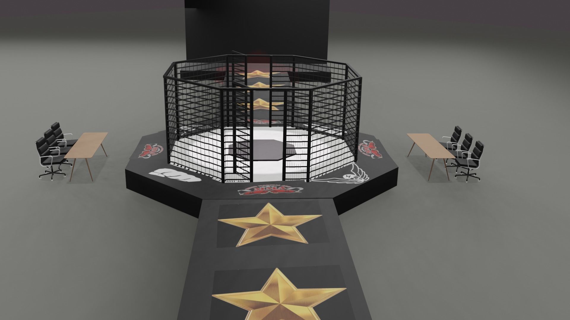 3D model Fighter Octagon Cage VR / AR / low-poly | CGTrader