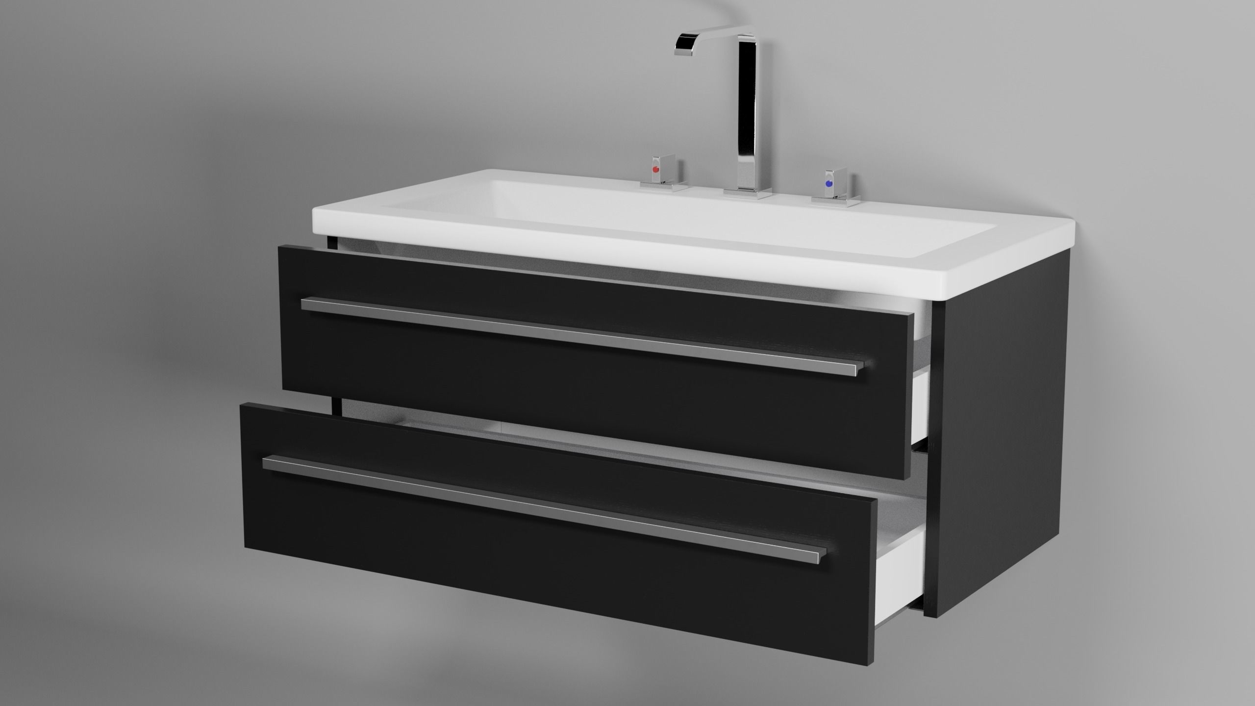 ALMERIA Floating Bathroom Vanity Set by Beliani 3D model | CGTrader