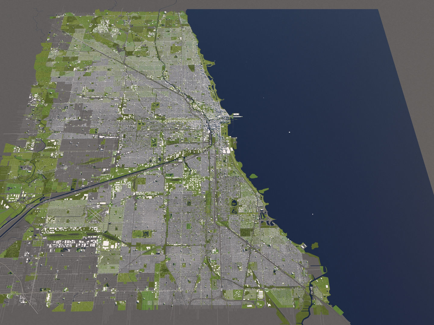 Chicago 50x50km 3D City Map 3D model | CGTrader
