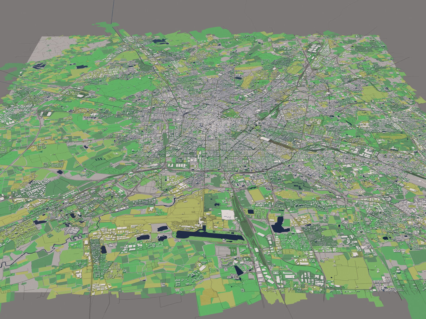 Milan Italy 30x30km 3D City Map 3D model | CGTrader