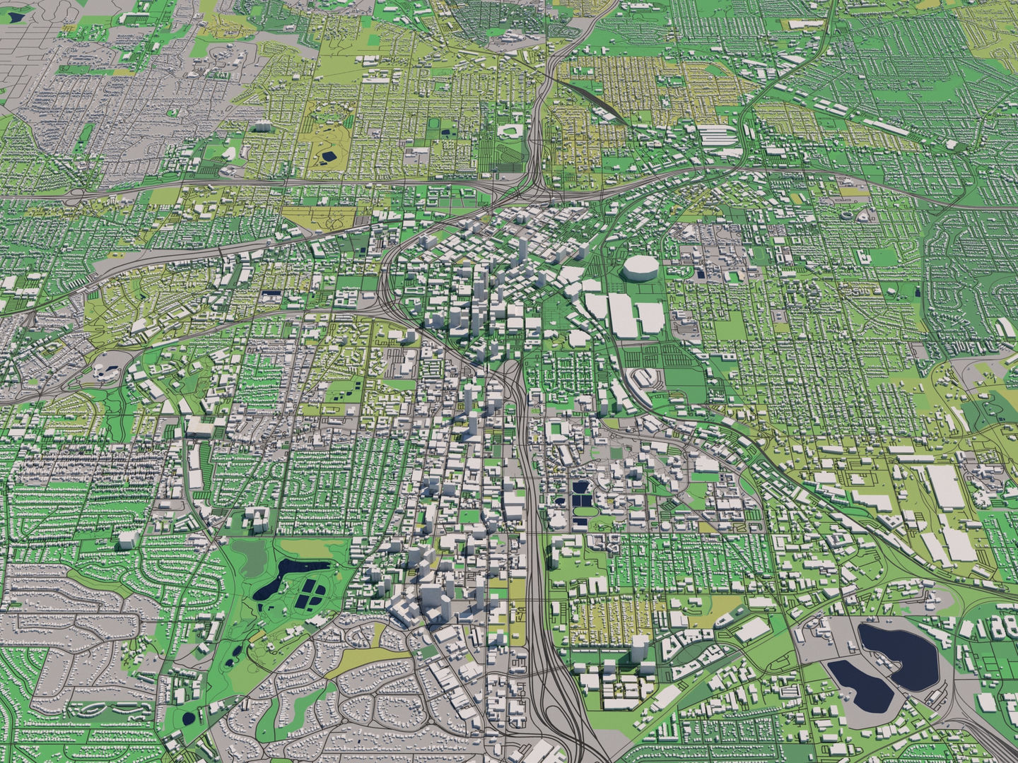 Atlanta Georgia USA 25x25km 3D City Map 3D model | CGTrader