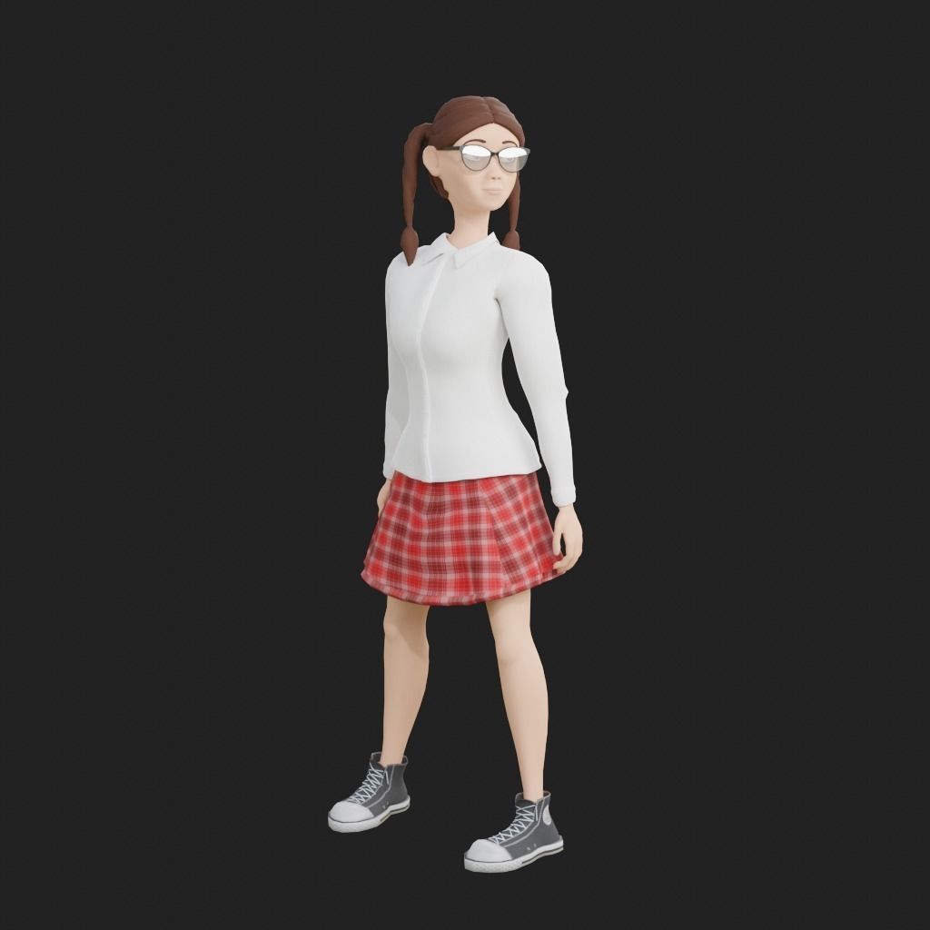 Stylized Customizable Avatar - Female - FREE free VR / AR / low-poly 3D model animated rigged ...