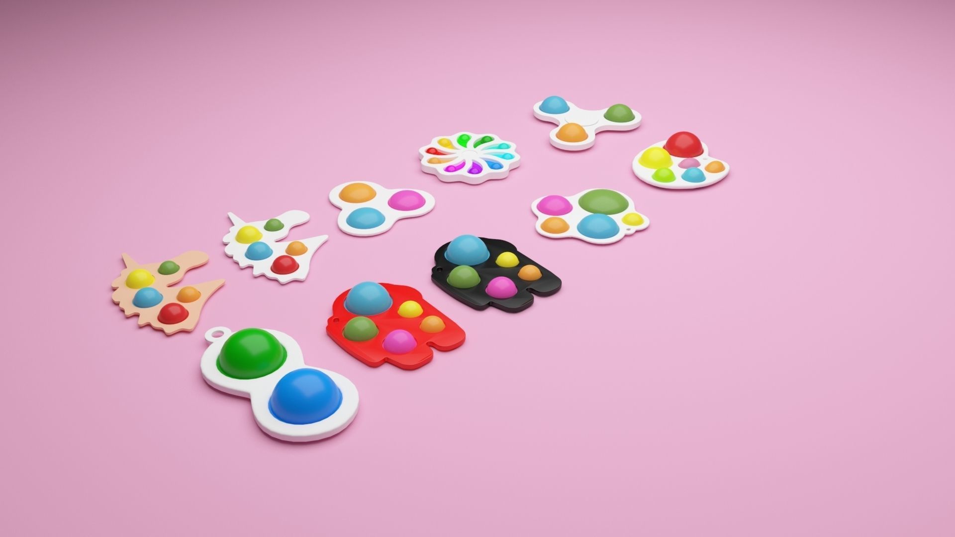 Simple Dimples Set 3D model | CGTrader