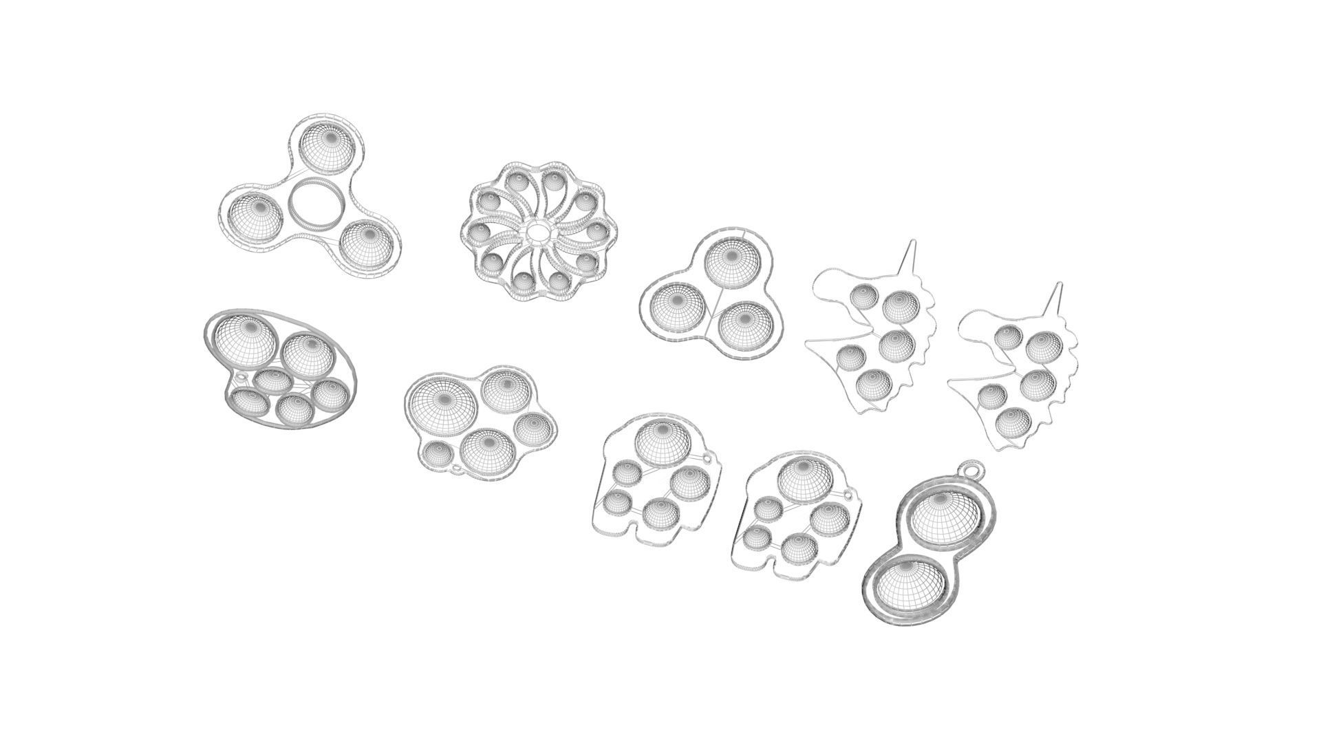 Simple Dimples Set 3D model | CGTrader