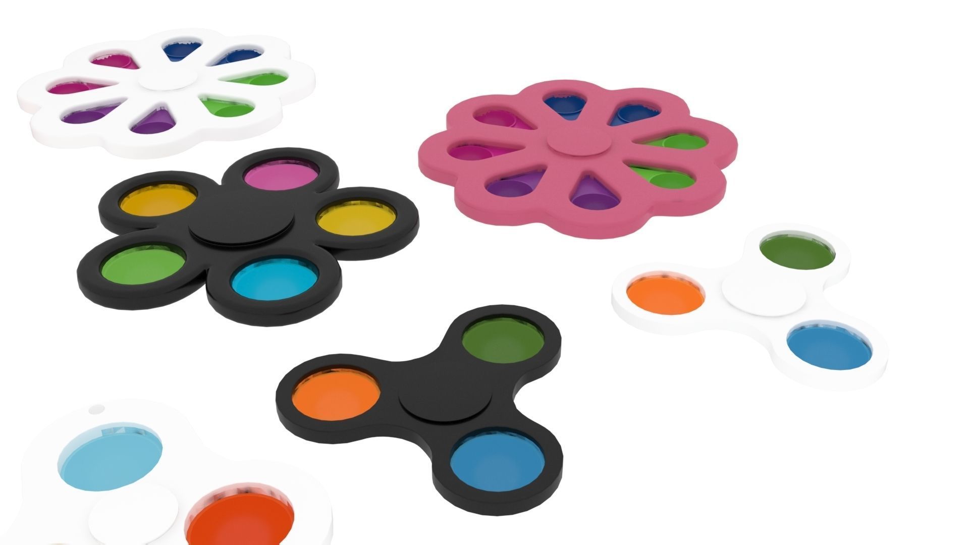 Spinner Simple Dimples Set 3D model | CGTrader