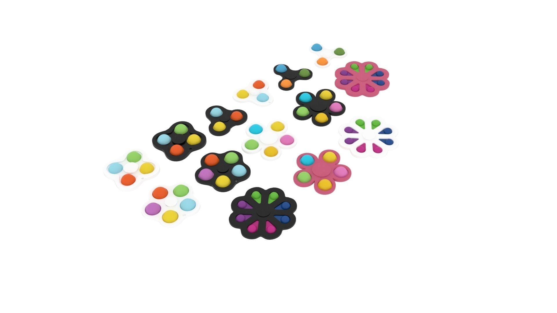 Spinner Simple Dimples Set 3D model | CGTrader