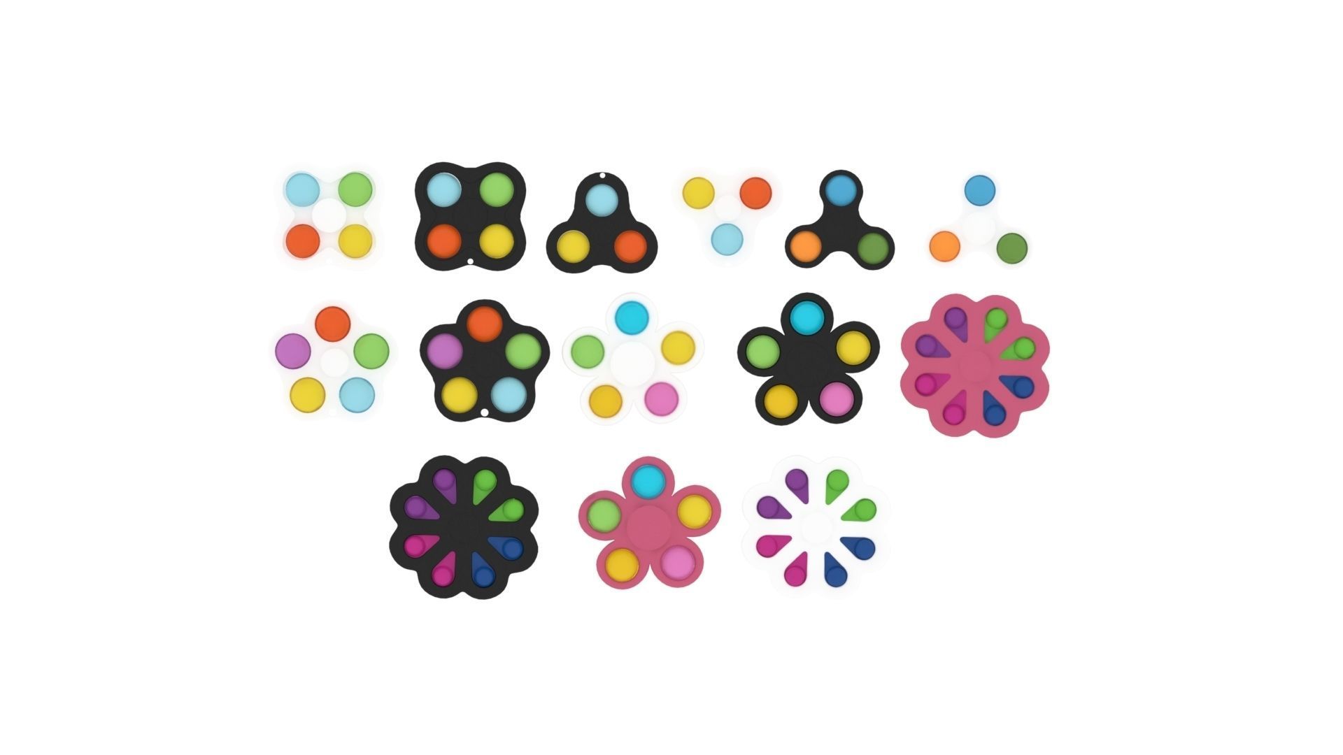 Spinner Simple Dimples Set 3D model | CGTrader