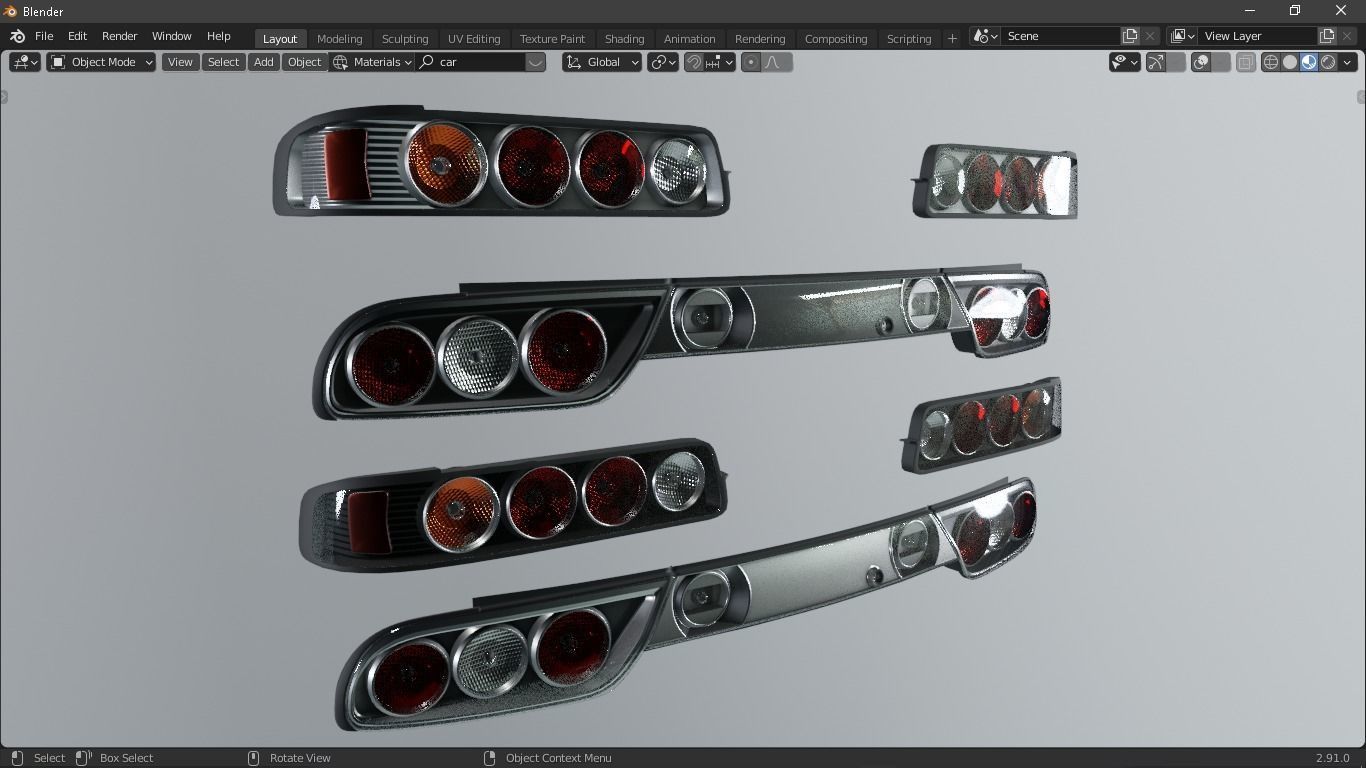 RPS13 and PS13 JunYan and Eurostyle tail lights 3D model | CGTrader