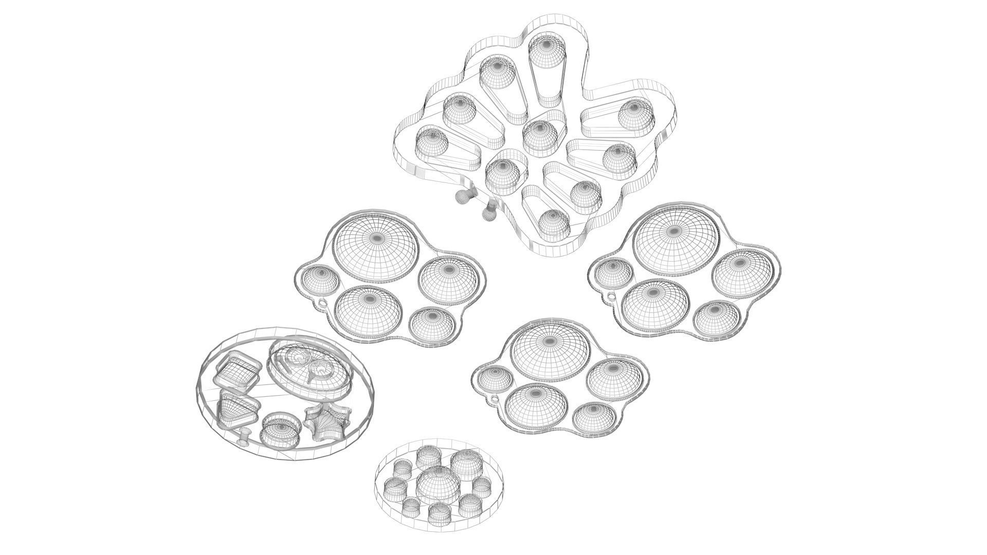 Simple Dimples Set 3D model | CGTrader