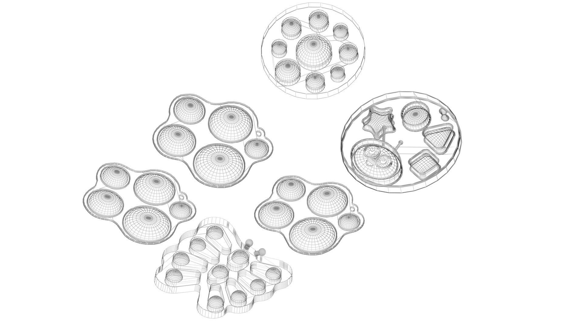 Simple Dimples Set 3D model | CGTrader