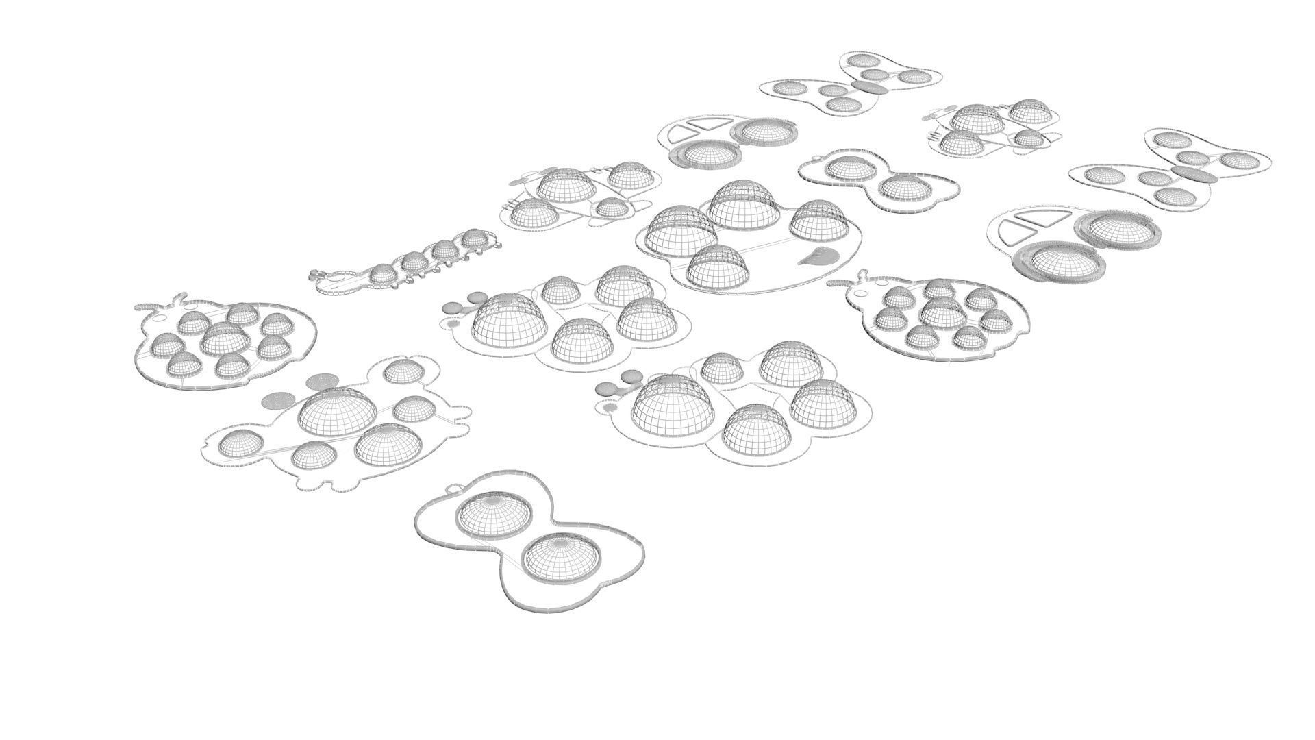 Simple Dimples Set 3D model | CGTrader