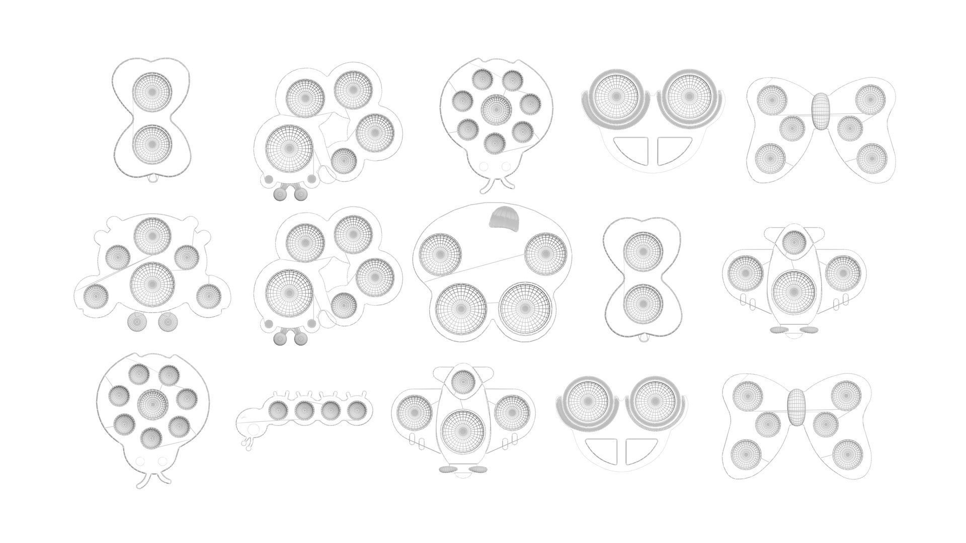 Simple Dimples Set 3D model | CGTrader