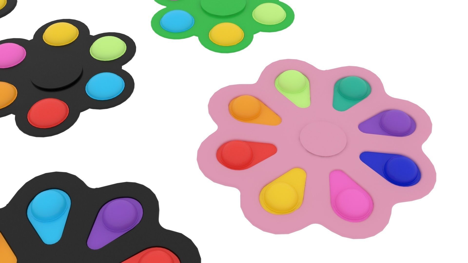 Spinner Simple Dimples Set 3D model | CGTrader