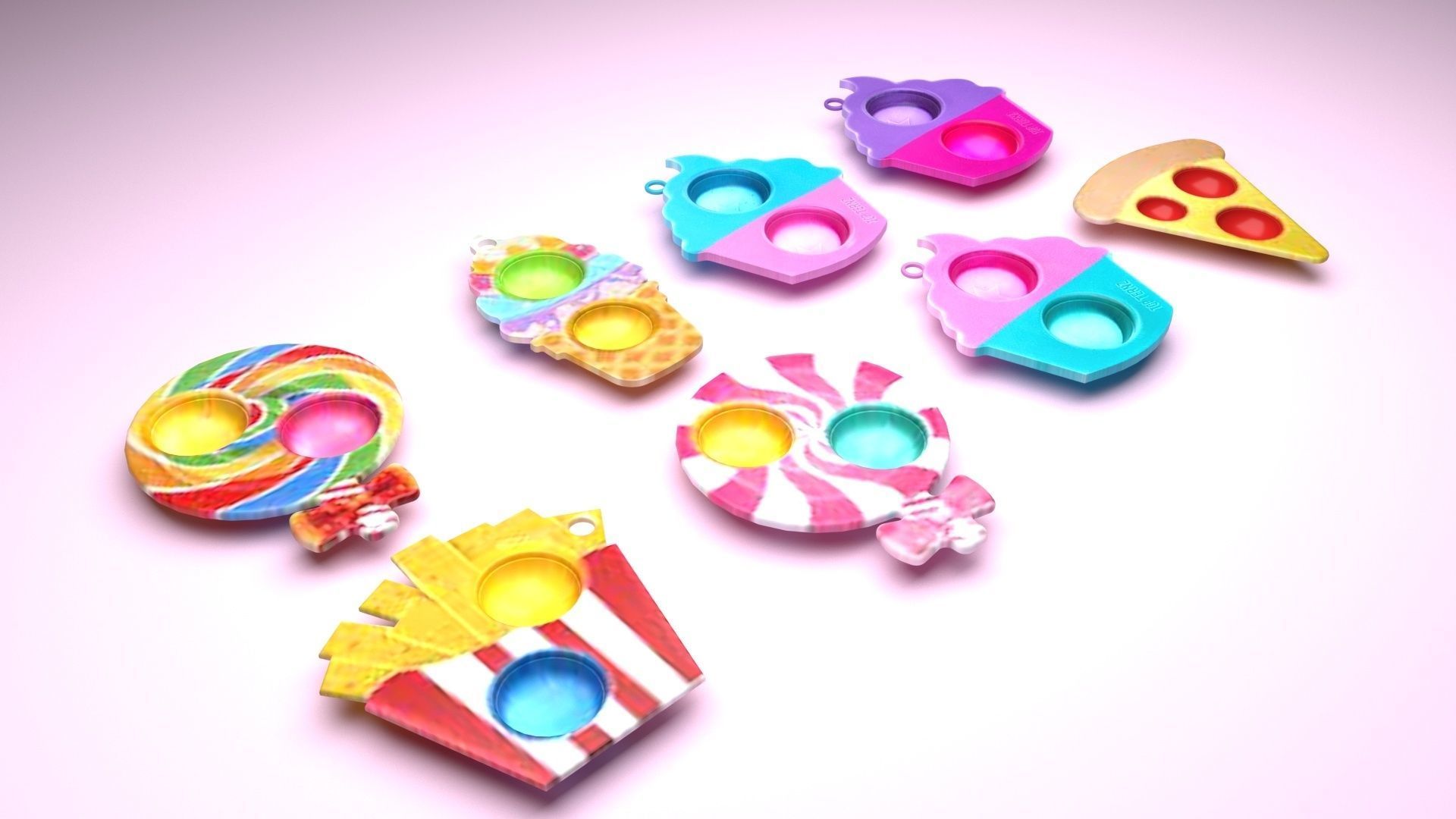 Fast Food Simple Dimples Set 3D model | CGTrader