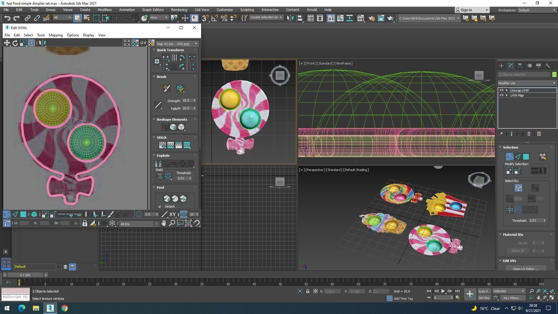 Fast Food Simple Dimples Set 3D model | CGTrader