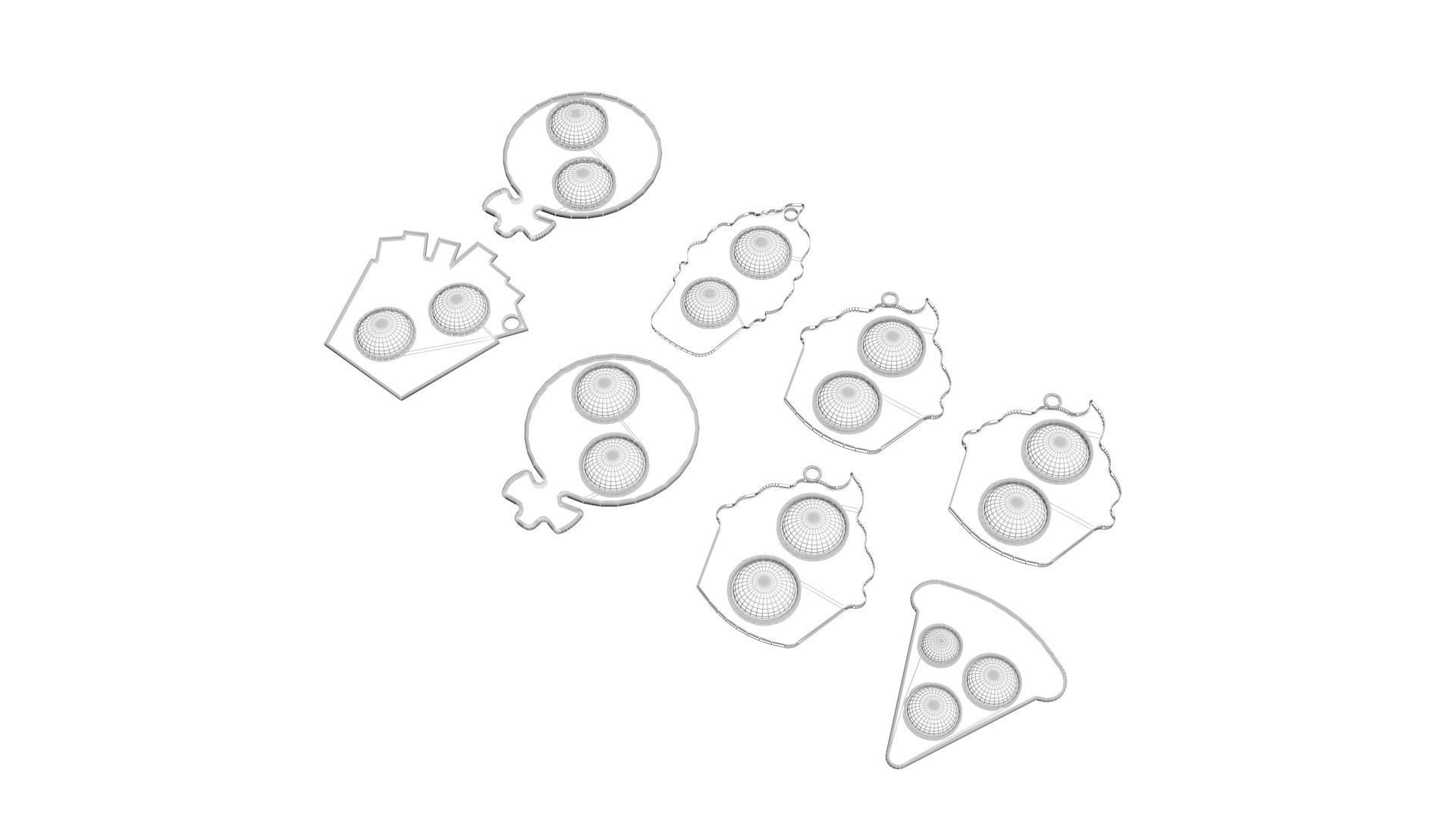 Fast Food Simple Dimples Set 3D model | CGTrader