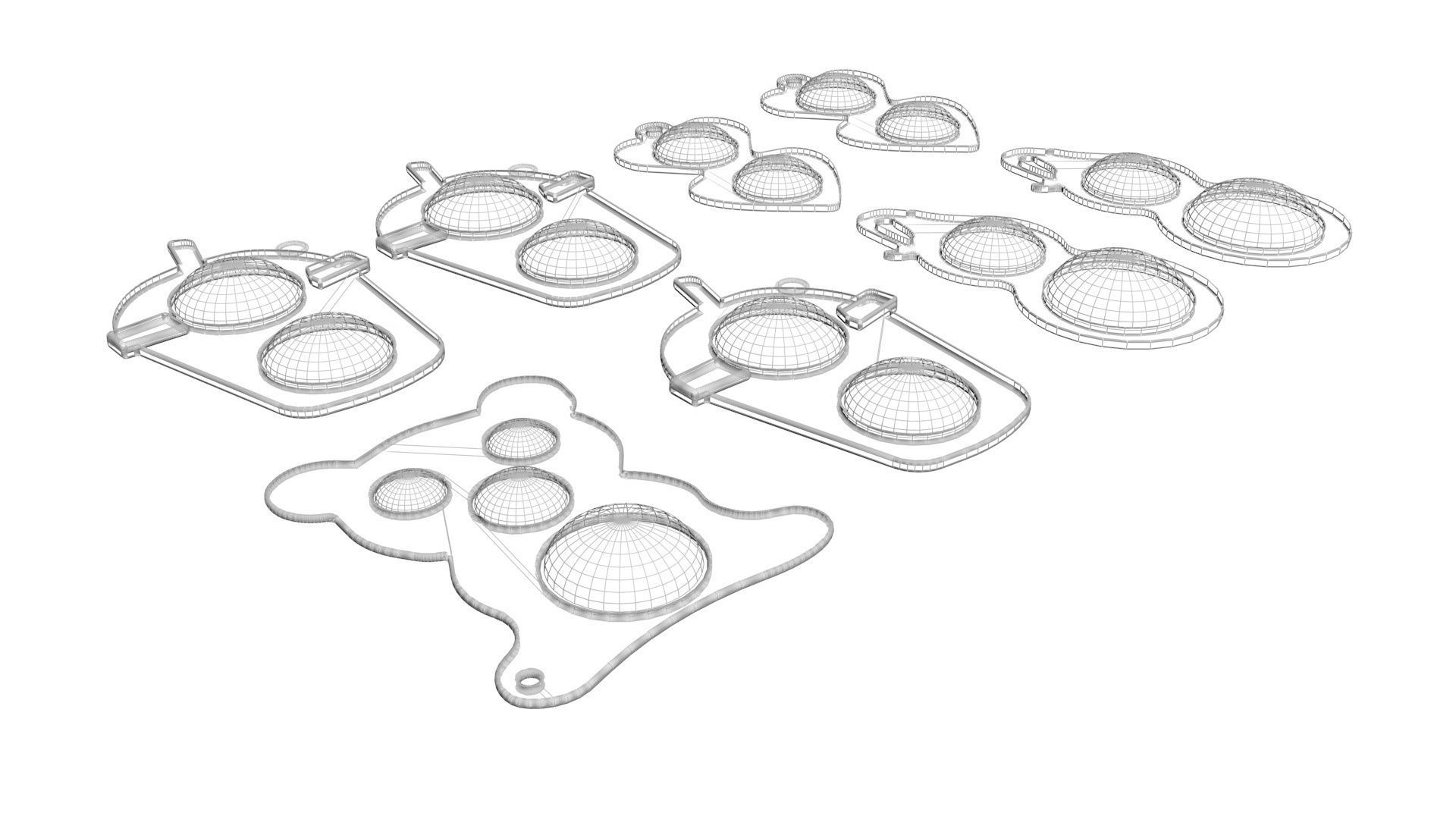 Simple Dimples Set 3D model | CGTrader