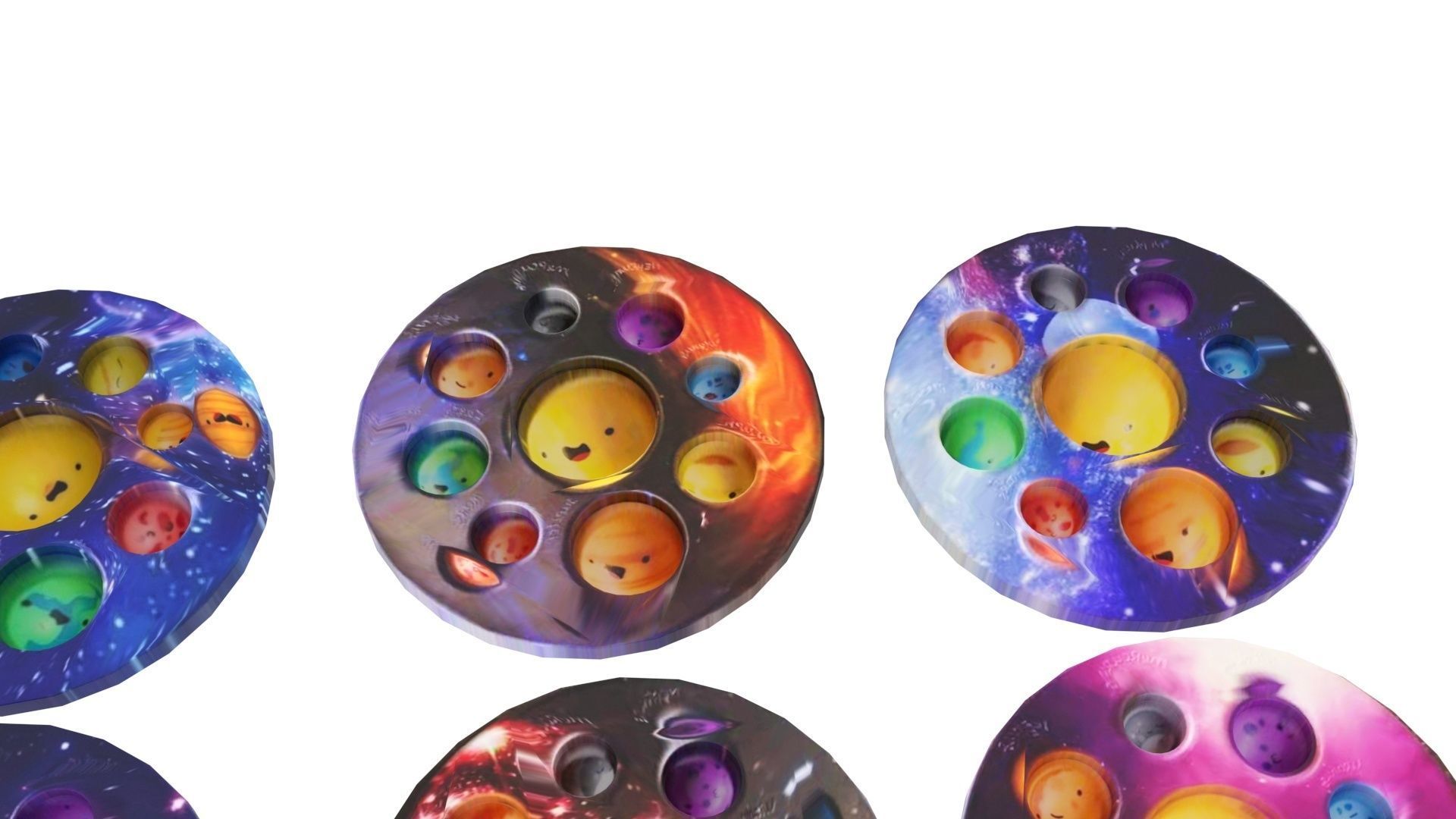 Planets Simple Dimples Set 3D model | CGTrader