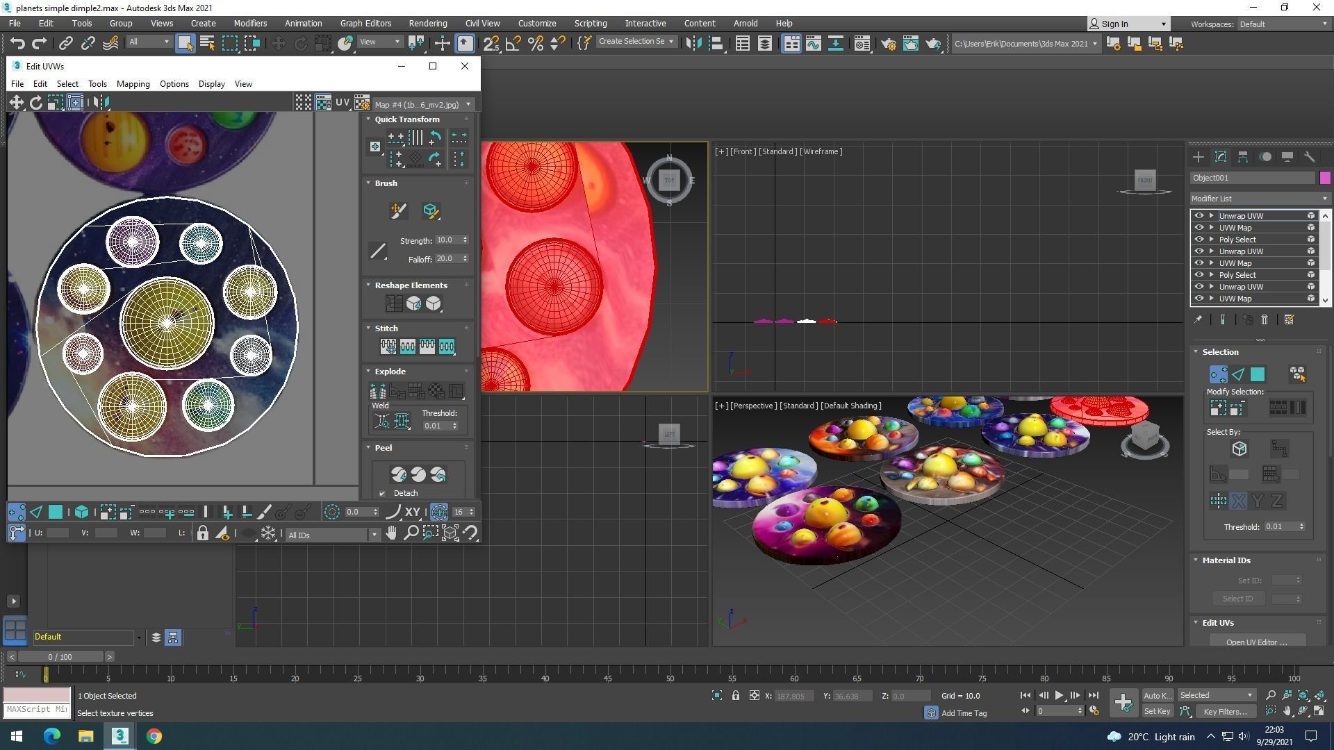 Planets Simple Dimples Set 3D model | CGTrader