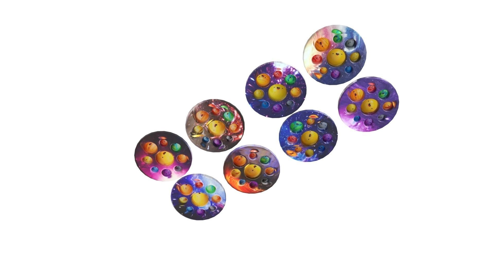 Planets Simple Dimples Set 3D model | CGTrader