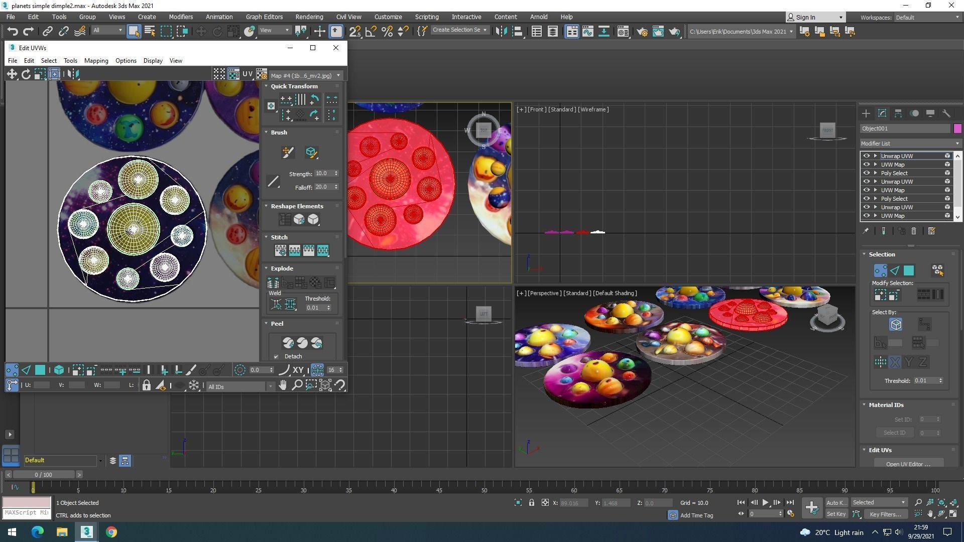 Planets Simple Dimples Set 3D model | CGTrader