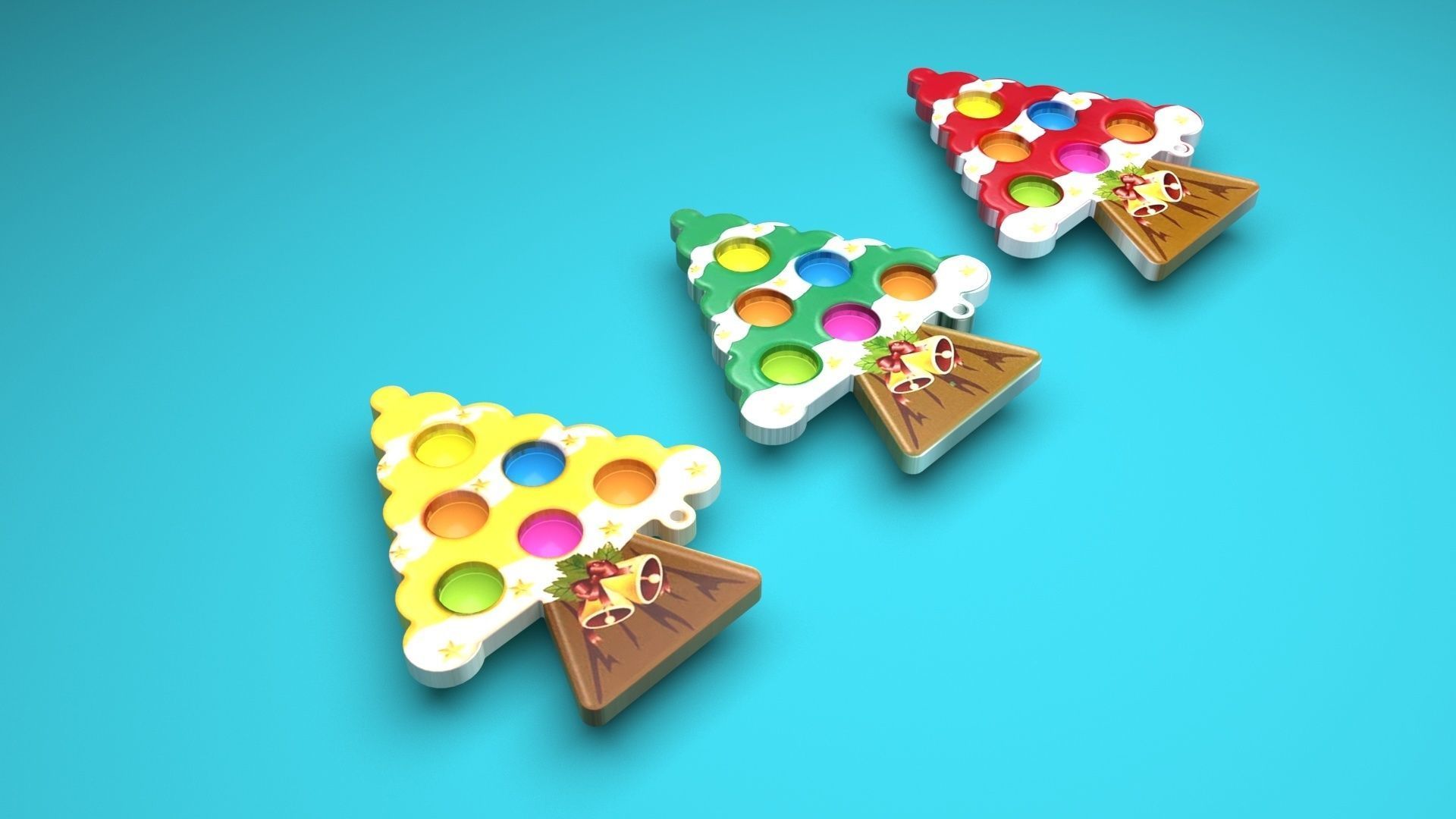 Christmas Tree Simple Dimples Set 3D model | CGTrader