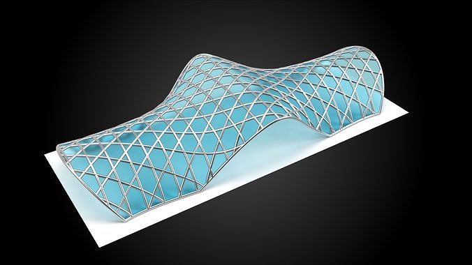 Pavilion Triangulated Wireframe Architecture Parametric v1 3D model ...