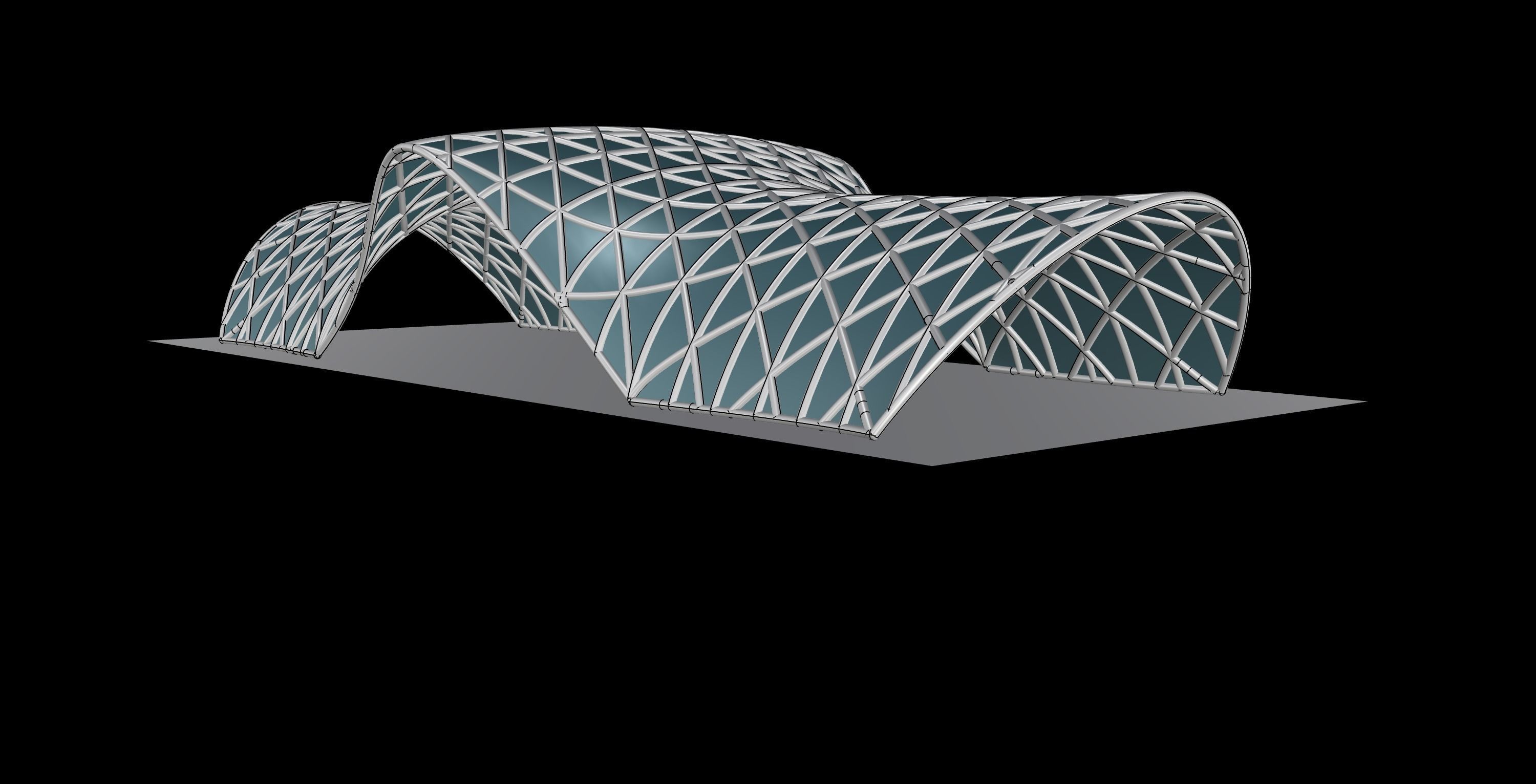 Pavilion Triangulated Wireframe Architecture Parametric v3 3D model ...