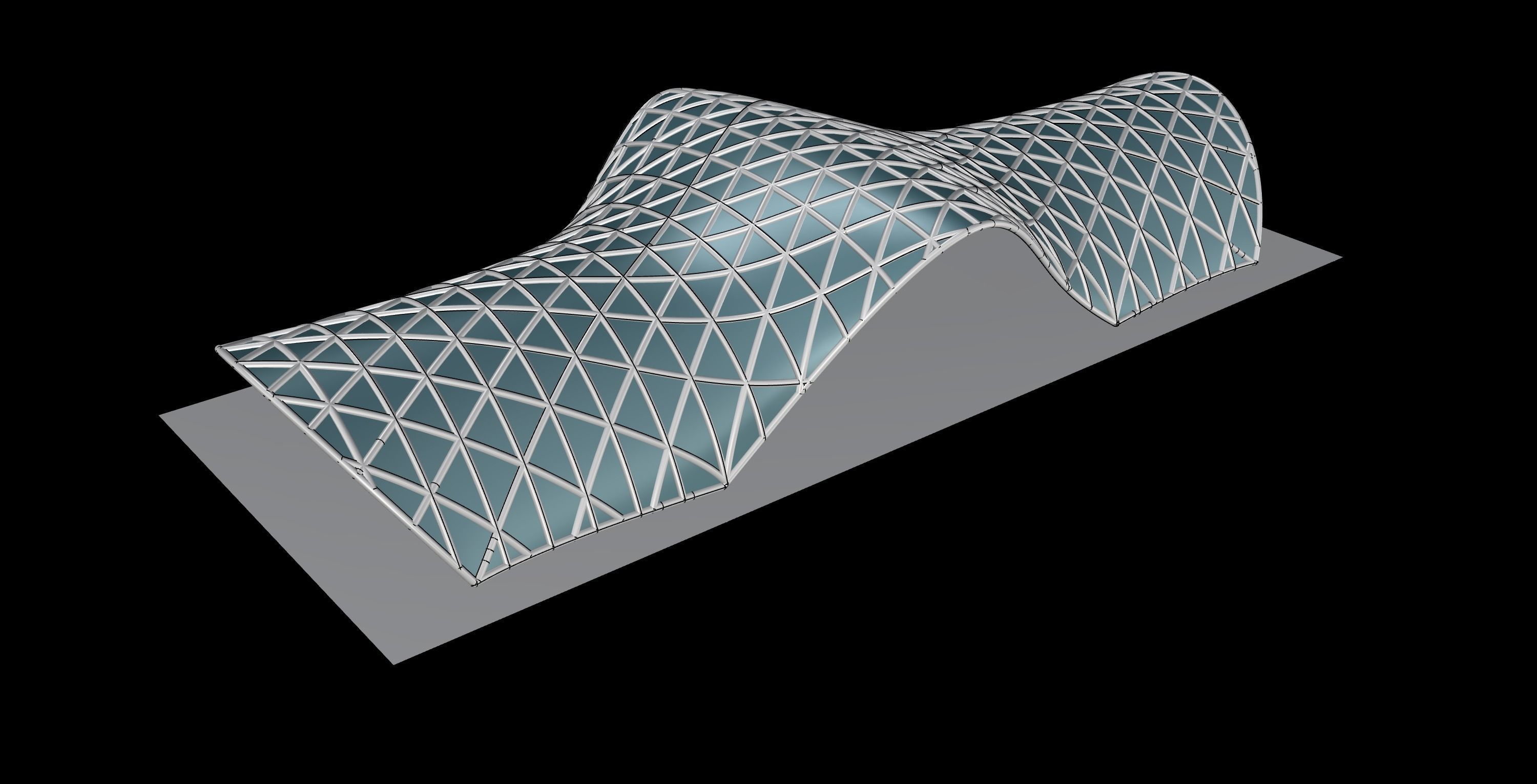 Pavilion Triangulated Wireframe Architecture Parametric v3 3D model ...