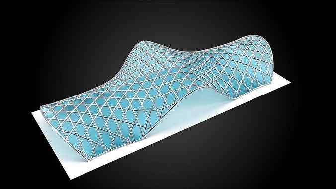 Pavilion Triangulated Wireframe Architecture Parametric v4 3D model ...