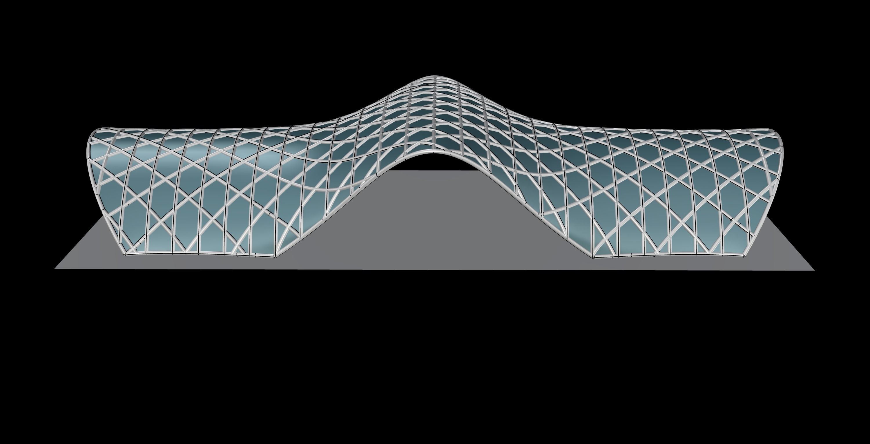 Pavilion Triangulated Wireframe Architecture Parametric v4 3D model | CGTrader