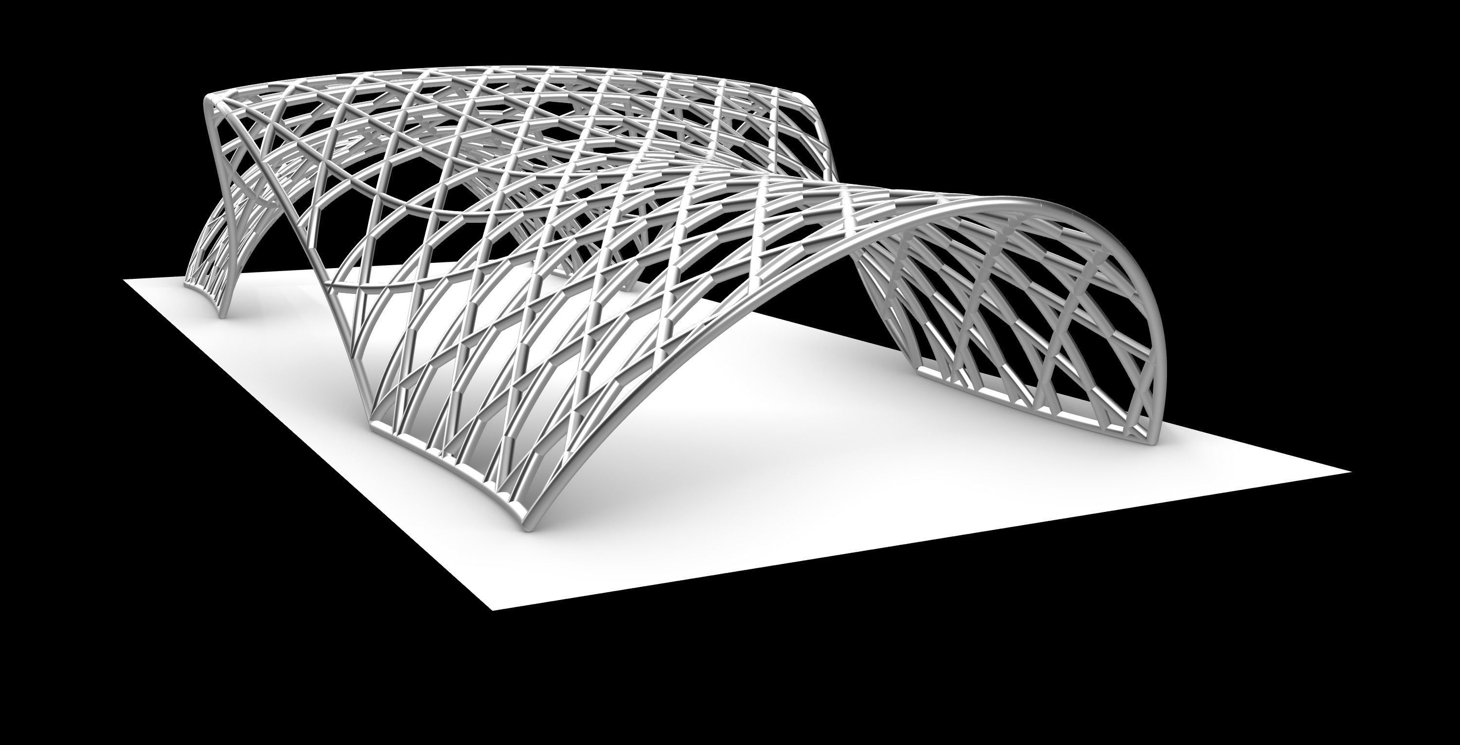 Pavilion Triangulated Wireframe Architecture Parametric v4 3D model | CGTrader